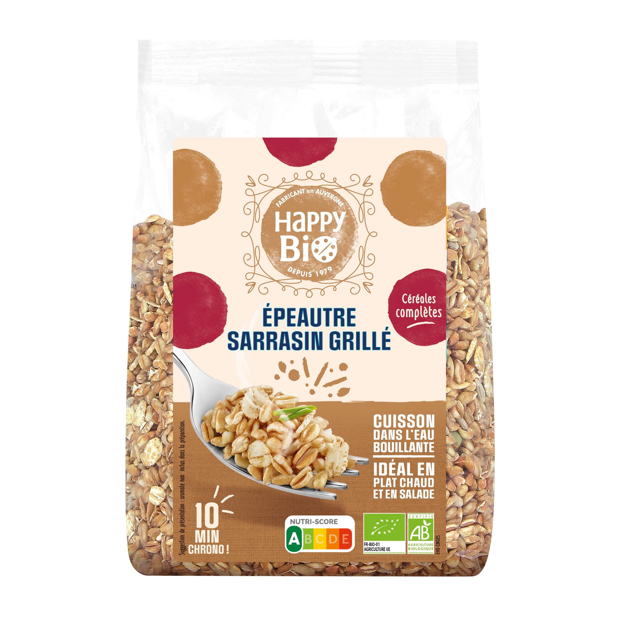 HAPPY BIO Mélange d'épeautre et sarrasin grillé 500g pas cher - Auchan.fr