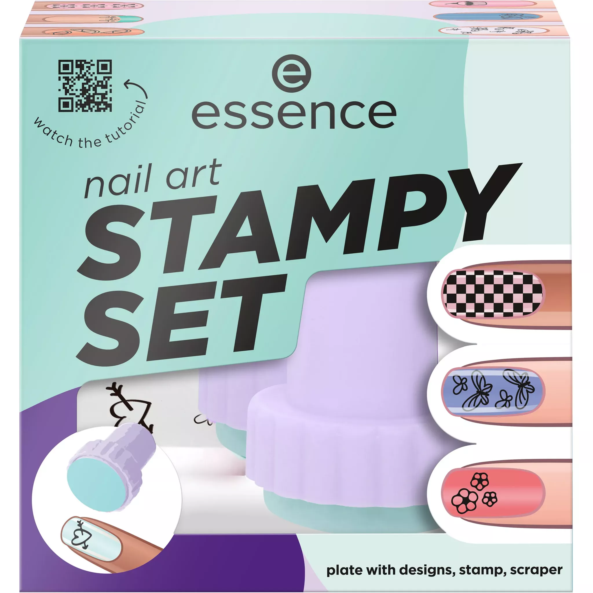 ESSENCE Nail art stampy set kit stickers et tampon pour ongles 3 pièces ...