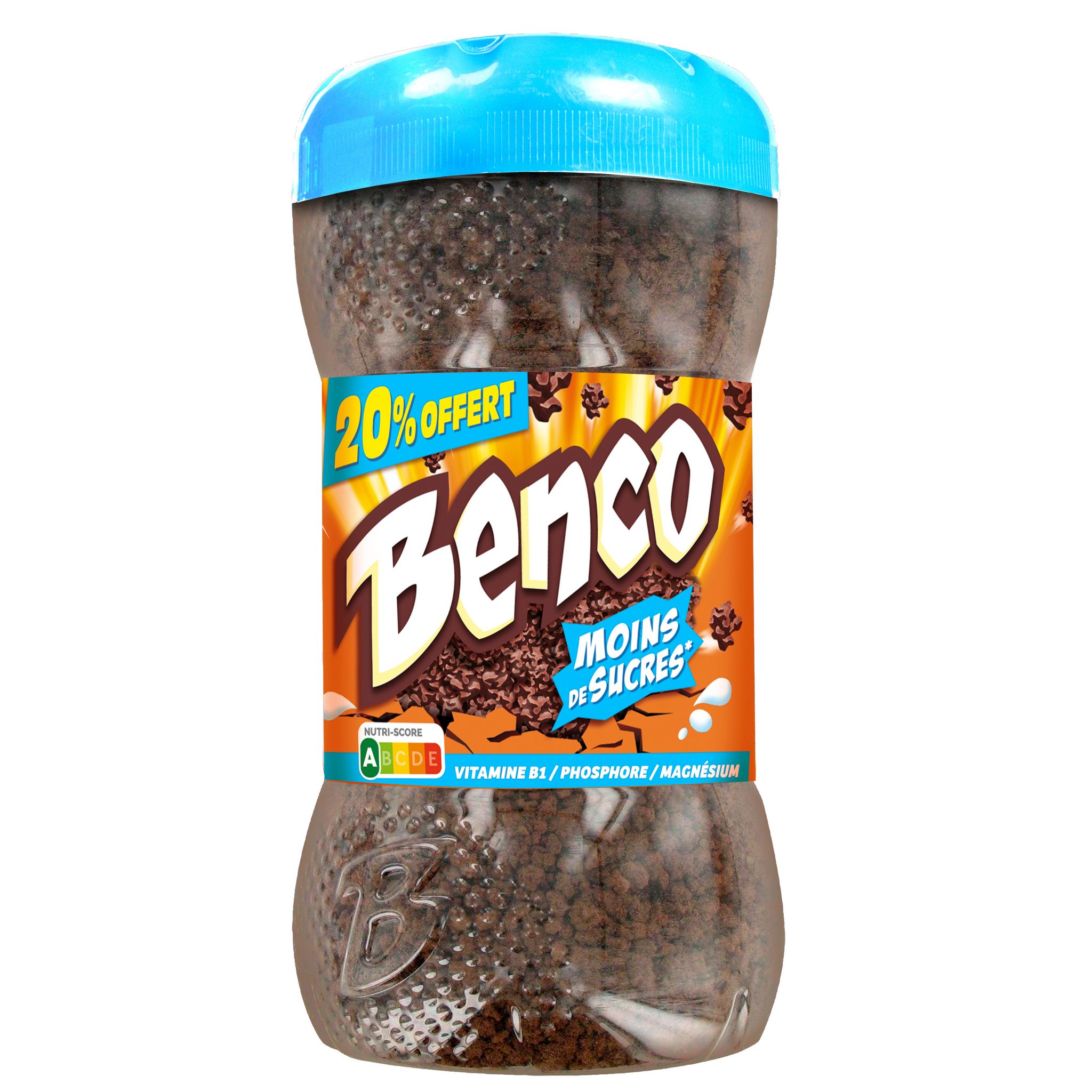 BENCO Chocolat en poudre granulés moins de sucres 400g pas cher - Auchan.fr