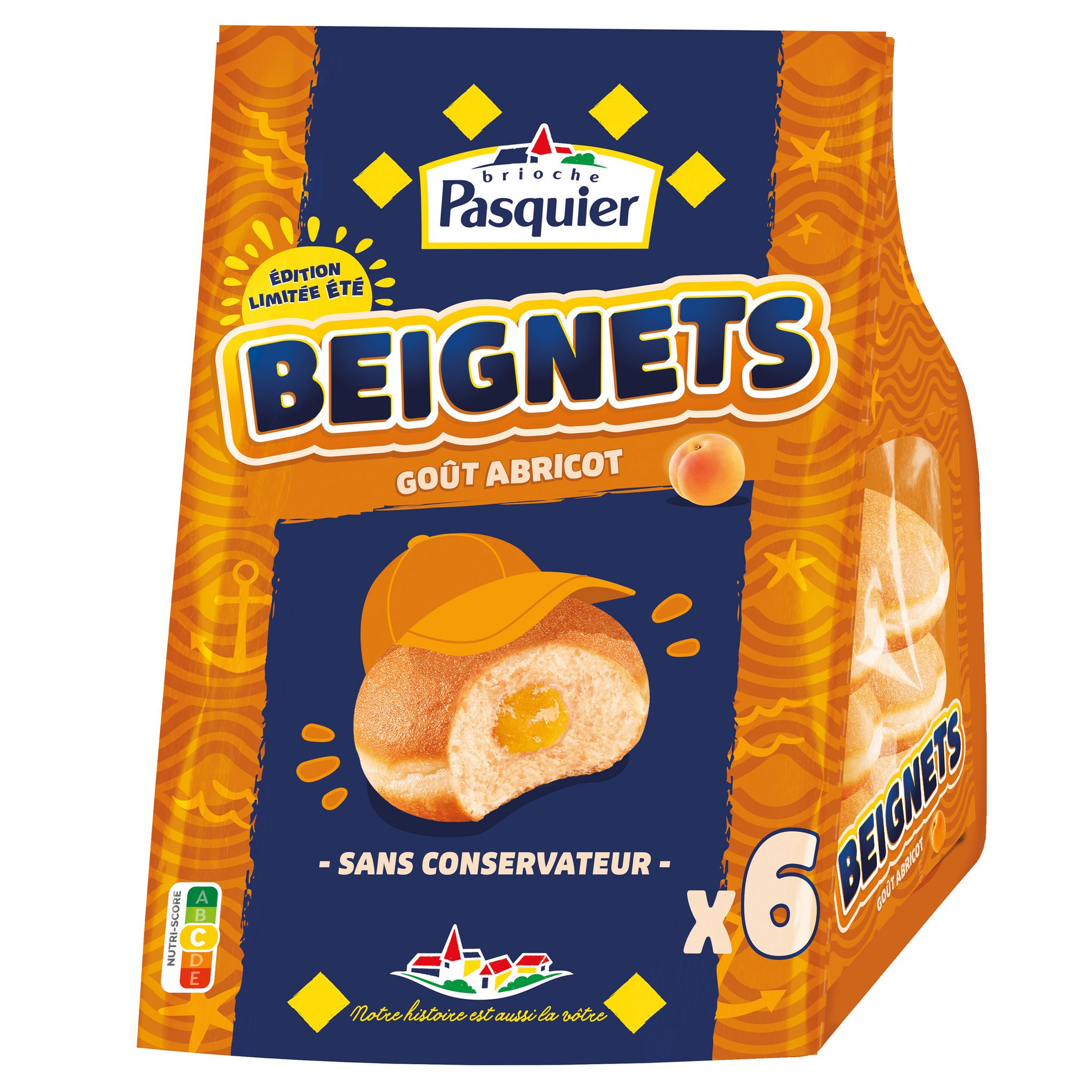 PASQUIER Beignets fourrés goût abricot 6 beignets 270g pas cher - Auchan.fr