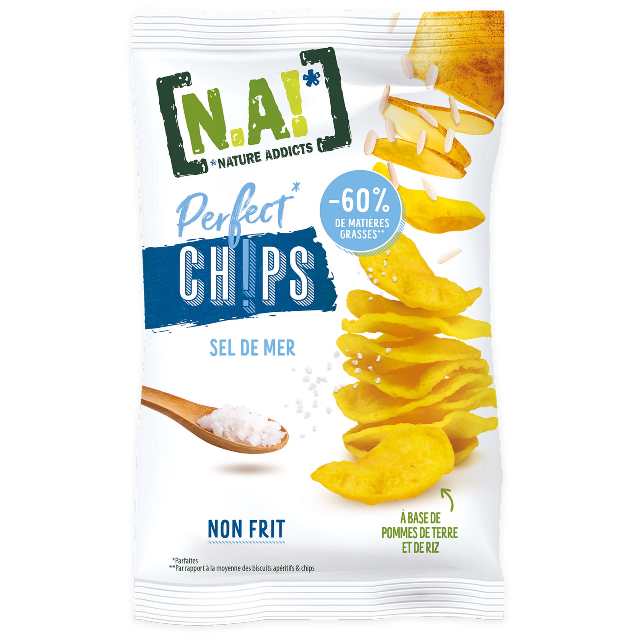 NATURE ADDICTS Perfect chips de pommes de terres et riz sel de mer non ...