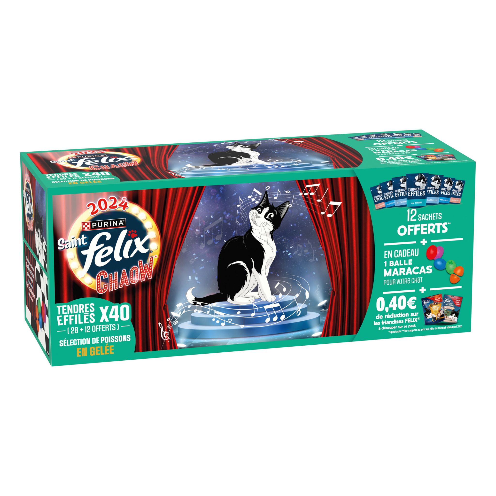 FELIX Sachets repas tendres effilés sélection de poisson en gelée pour ...