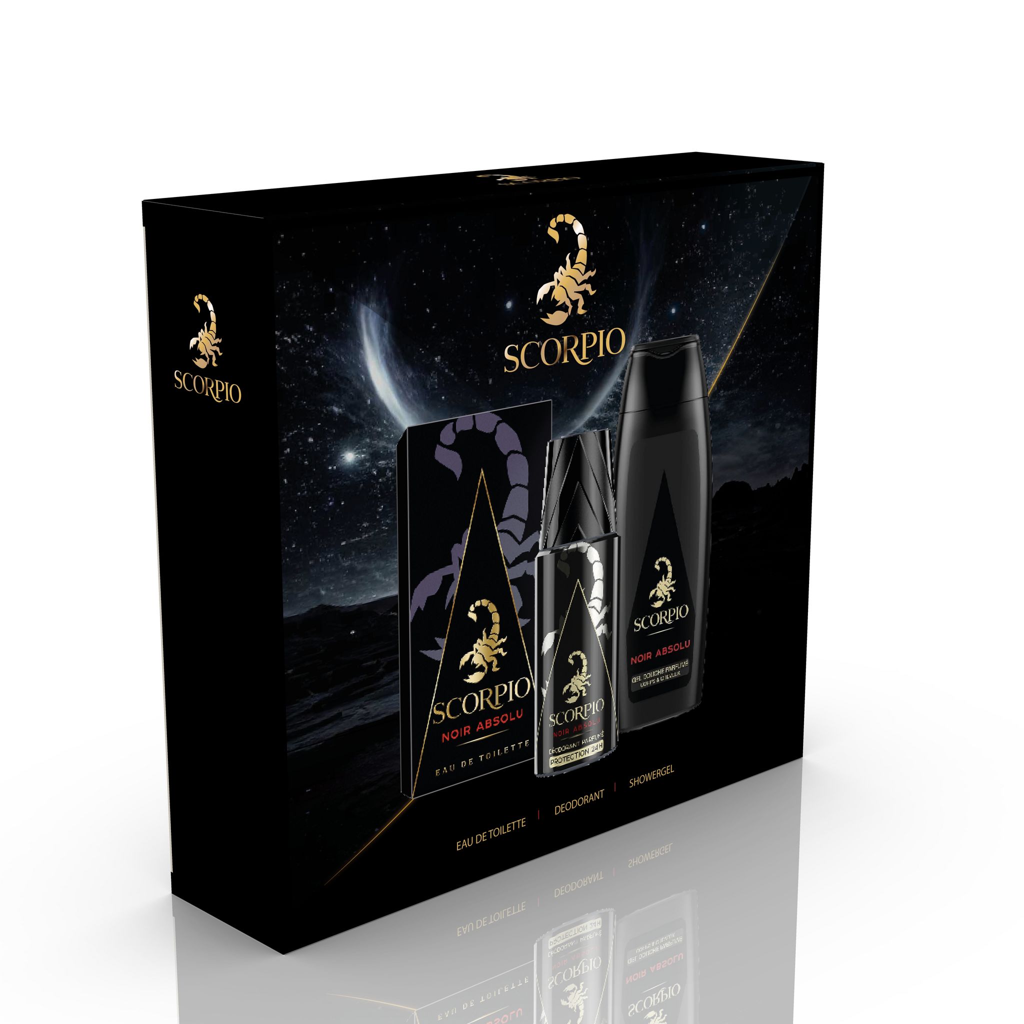 SCORPIO Noir Absolu Coffret homme eau de toilette déodorant et gel ...