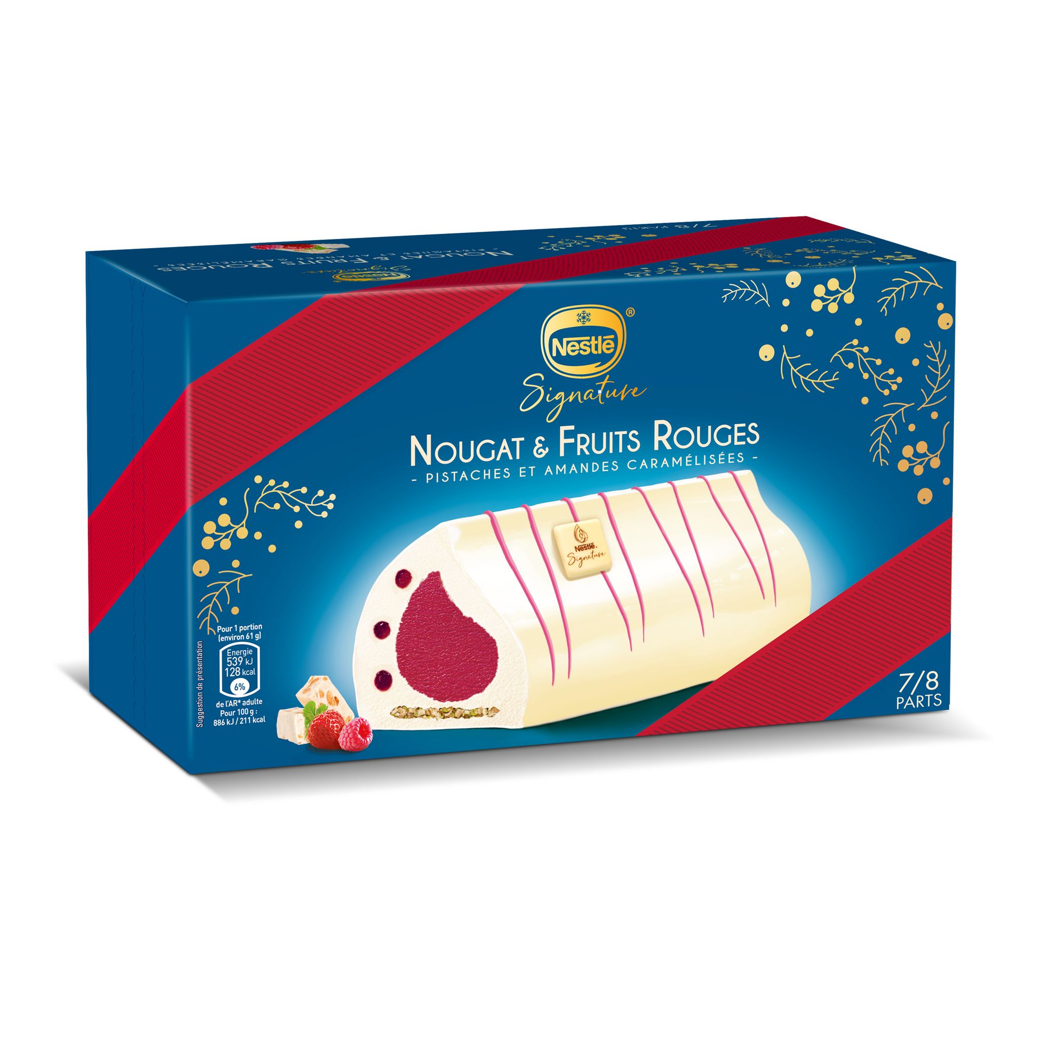 NESTLE Buche glacée Signature nougat fruits rouges 7-8 parts 483g pas ...