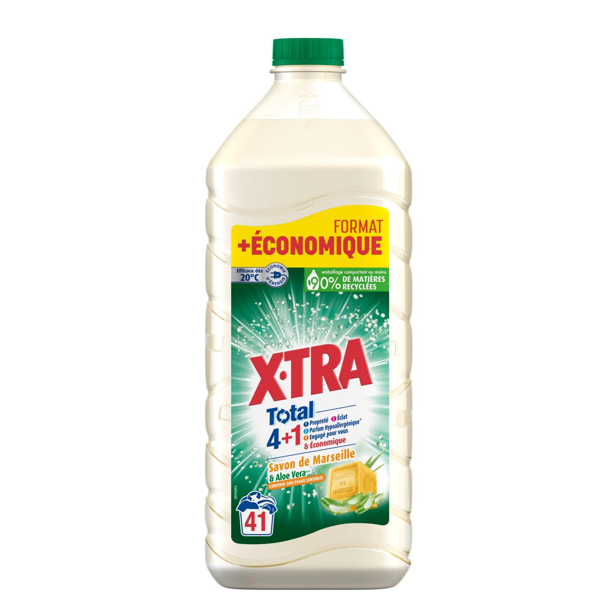 X-TRA Lessive liquide format économique savon de marseille et aloé vera ...