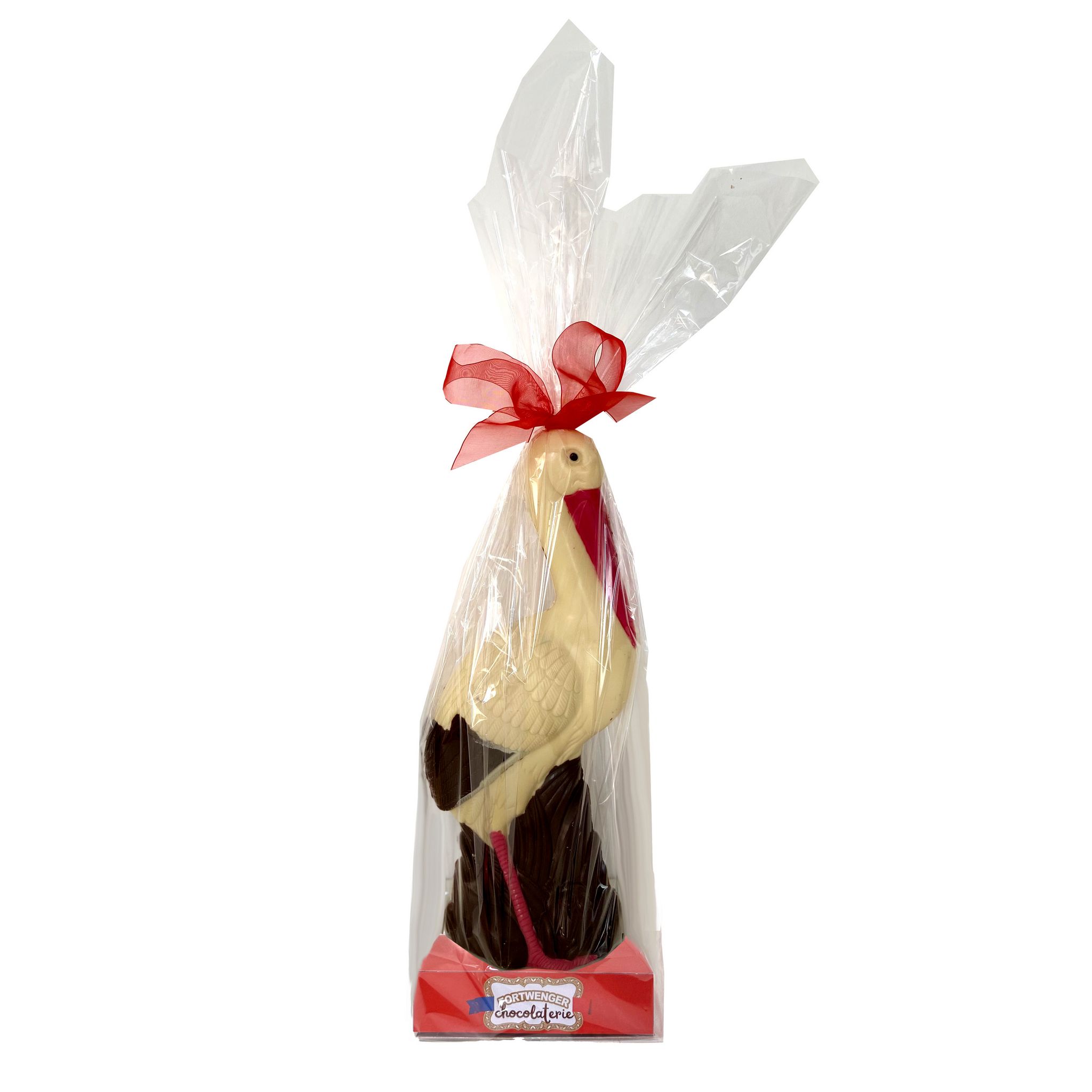 FORTWENGER Moulage de chocolat blanc décoré forme cigogne 500g pas cher ...