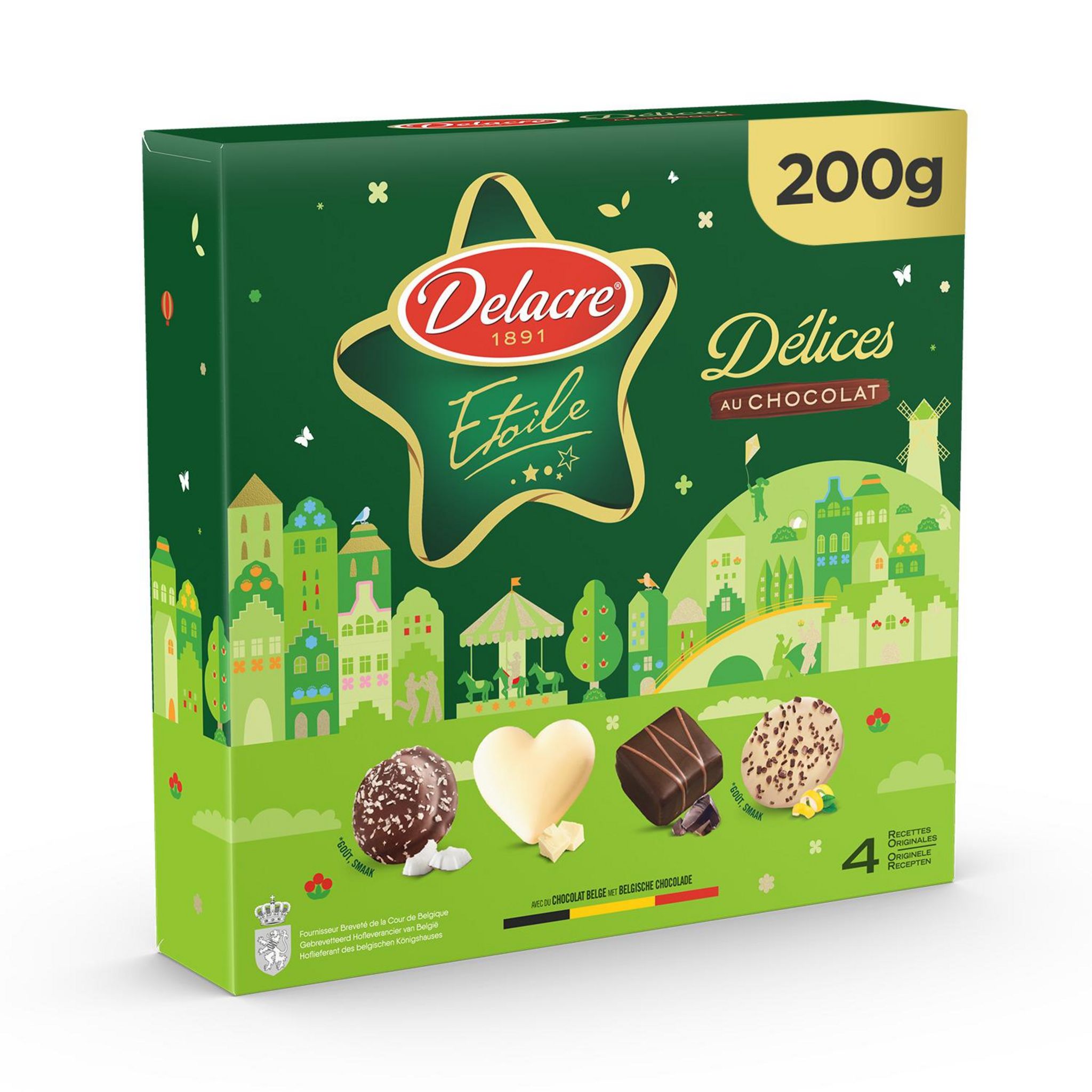 DELACRE Assortiment de biscuits au chocolat 36 biscuits 200g pas cher ...