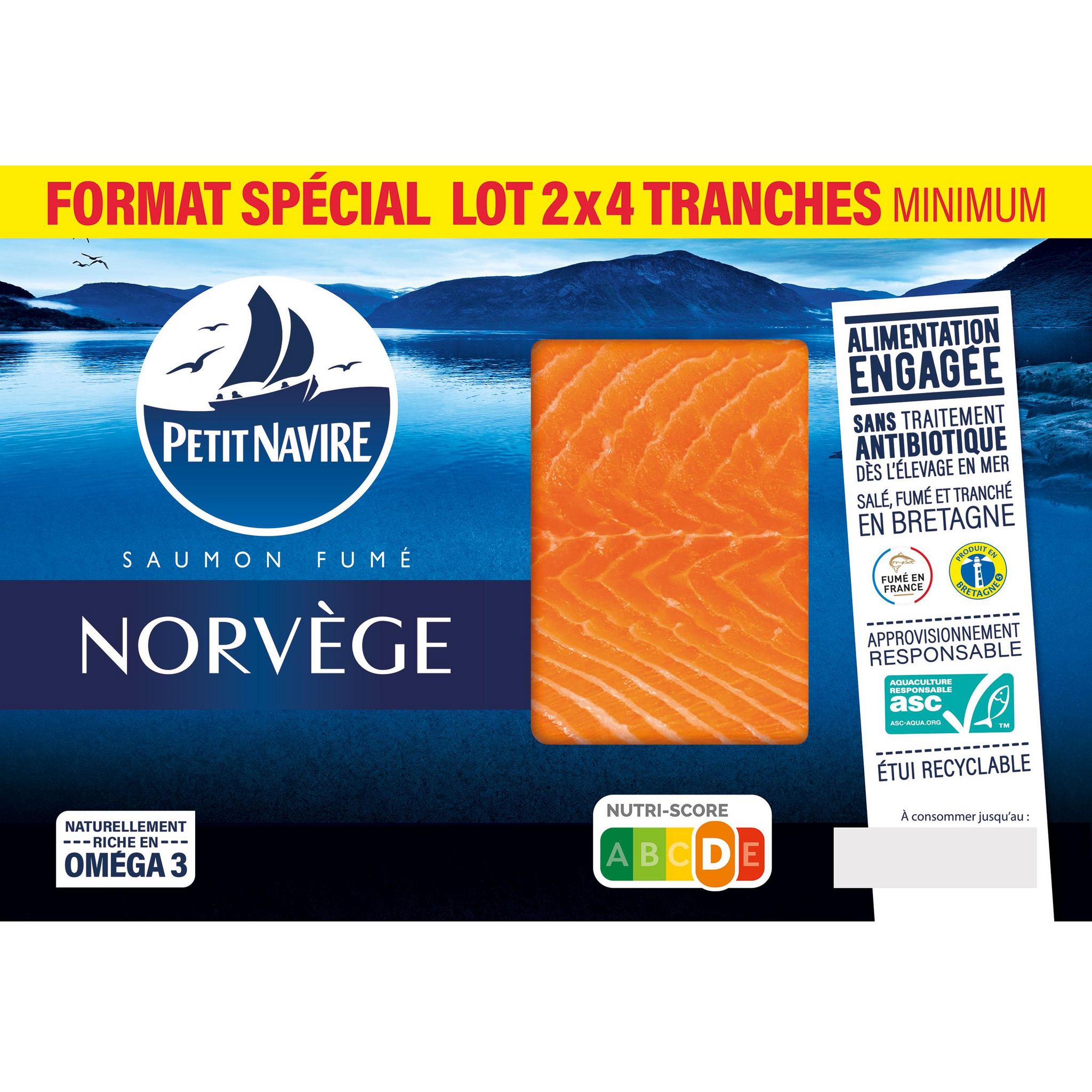 PETIT NAVIRE Saumon fumé de Norvège 8 tranches 240g pas cher - Auchan.fr
