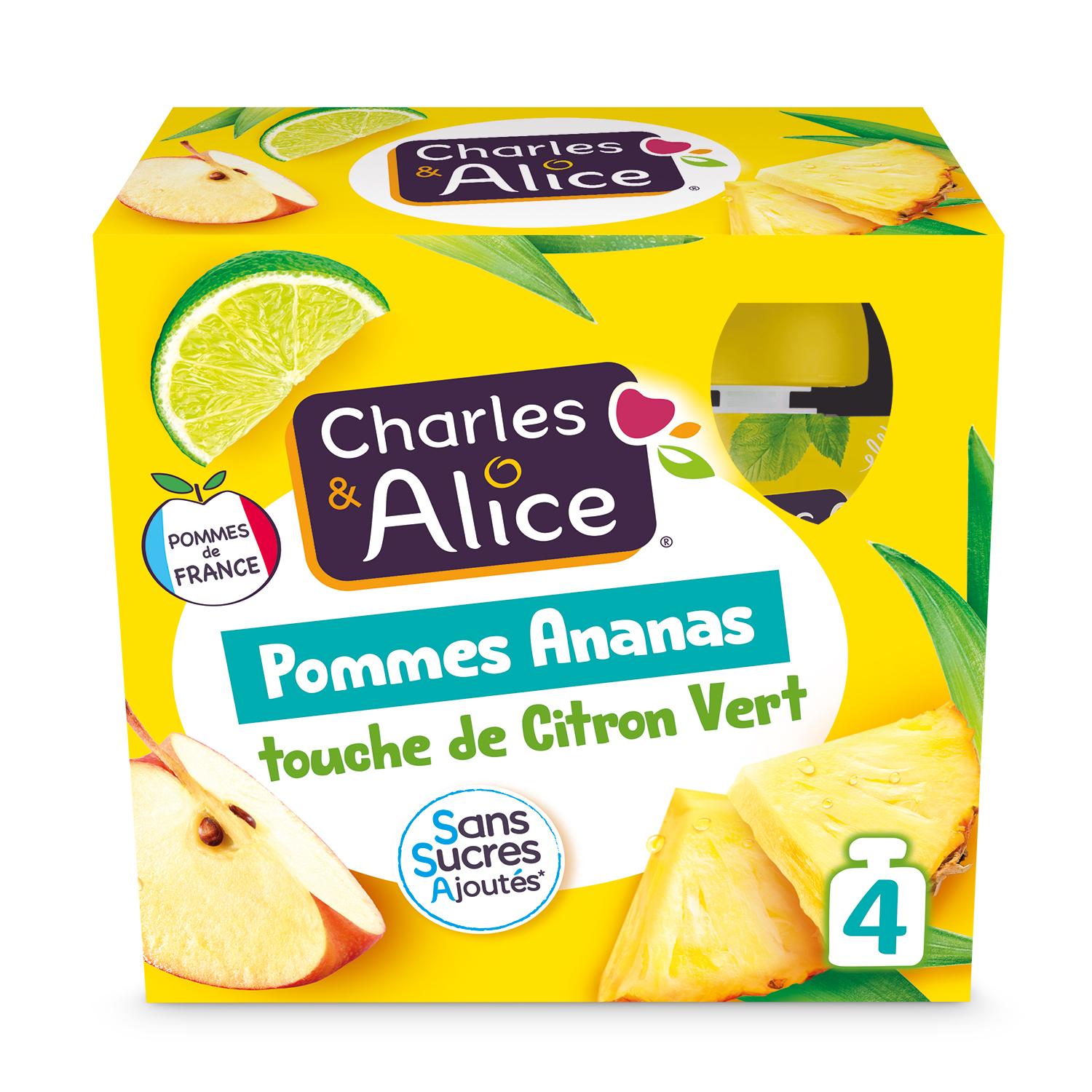 CHARLES & ALICE Gourde compote de pommes ananas touche de citron vert ...
