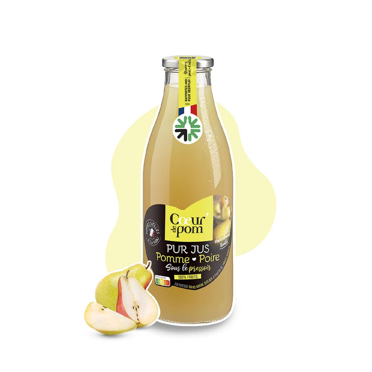 COEUR DE POM' Pur jus pomme poire sans sucres ajoutés 1l pas cher ...
