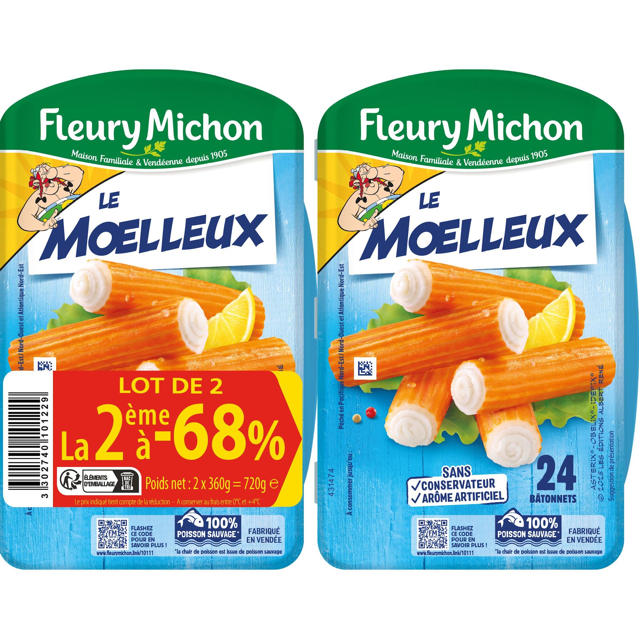 FLEURY MICHON Le Moelleux bâtonnets de surimi 48 pièces 720g pas cher - Auchan.fr