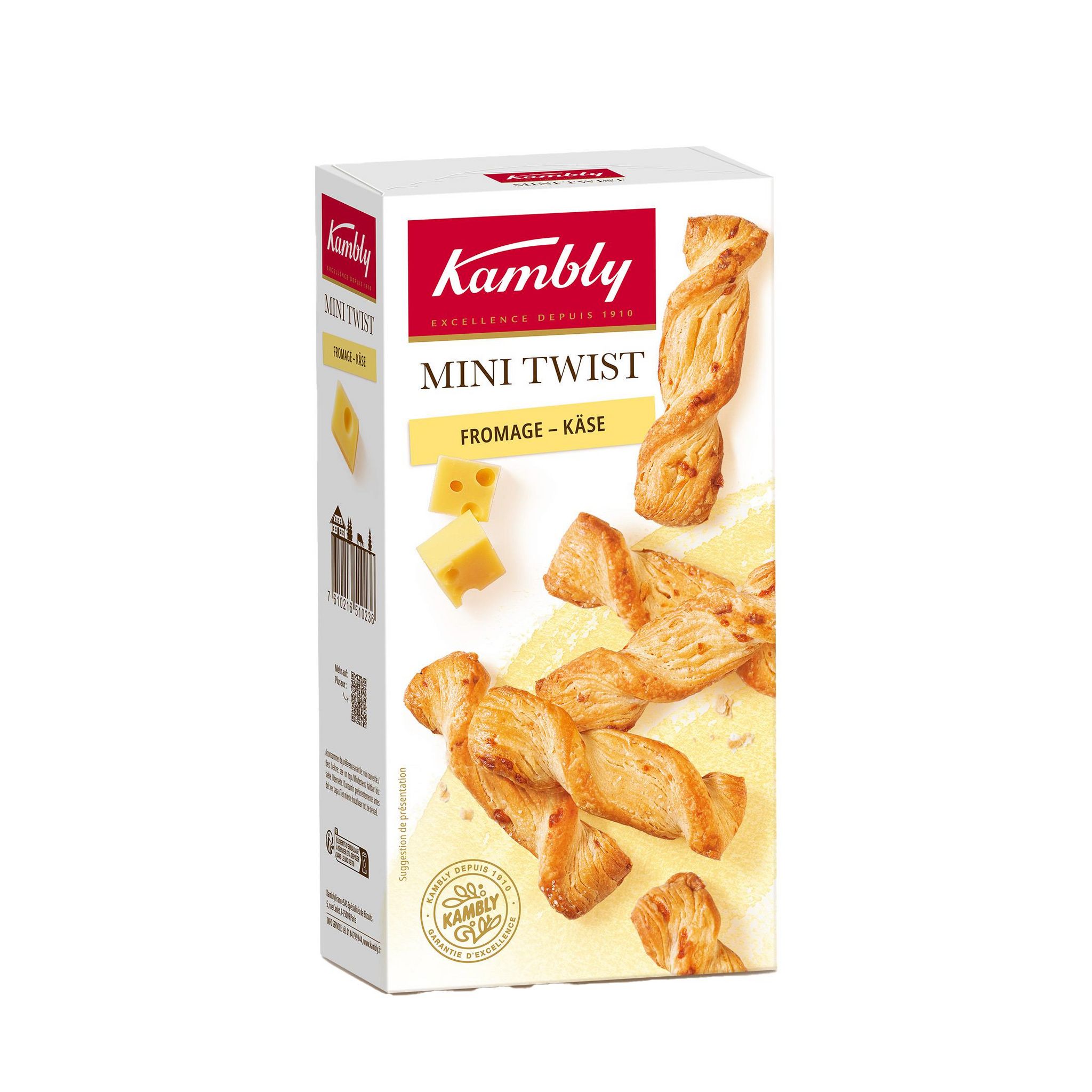 KAMBLY Mini twist biscuits feuilletés au fromage 115g pas cher - Auchan.fr