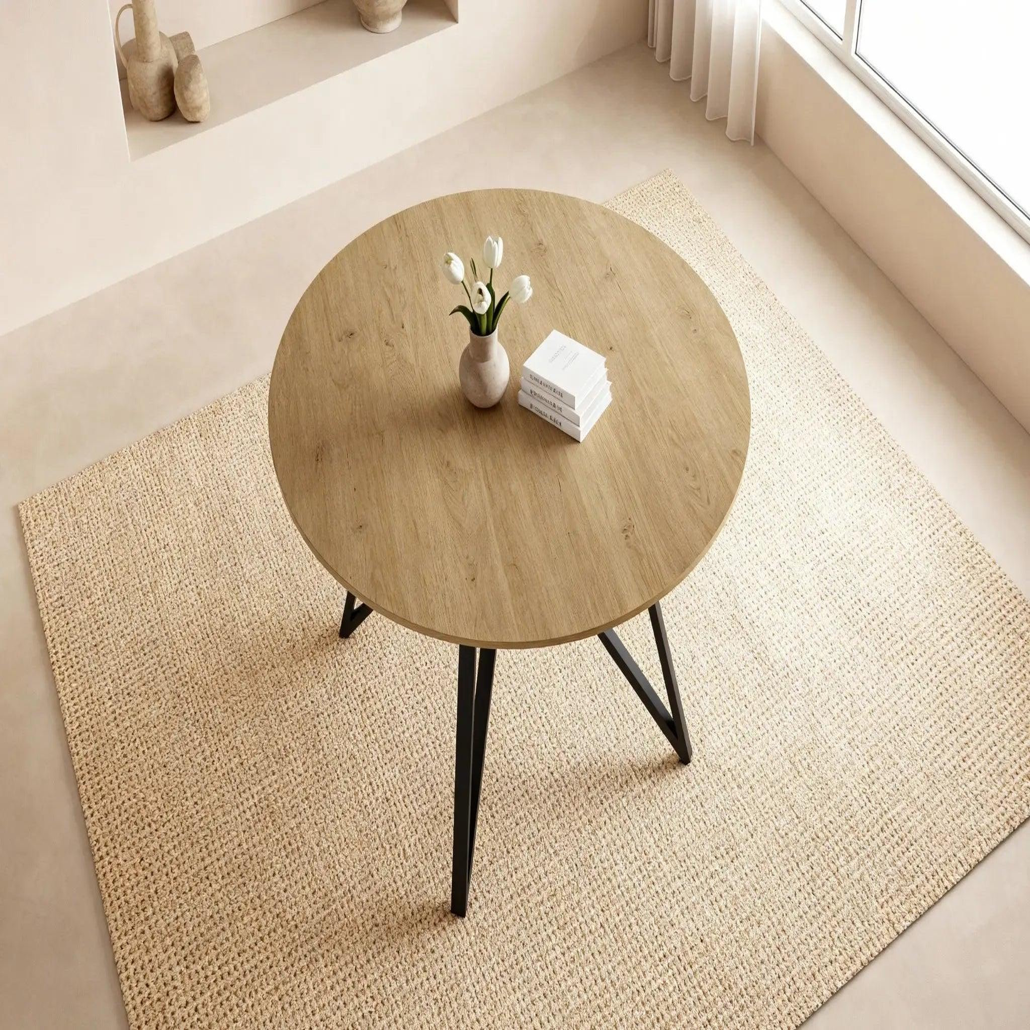 CASANOVA PARIS DEVA - Table à manger ronde - 120cmpieds en métal noir ...