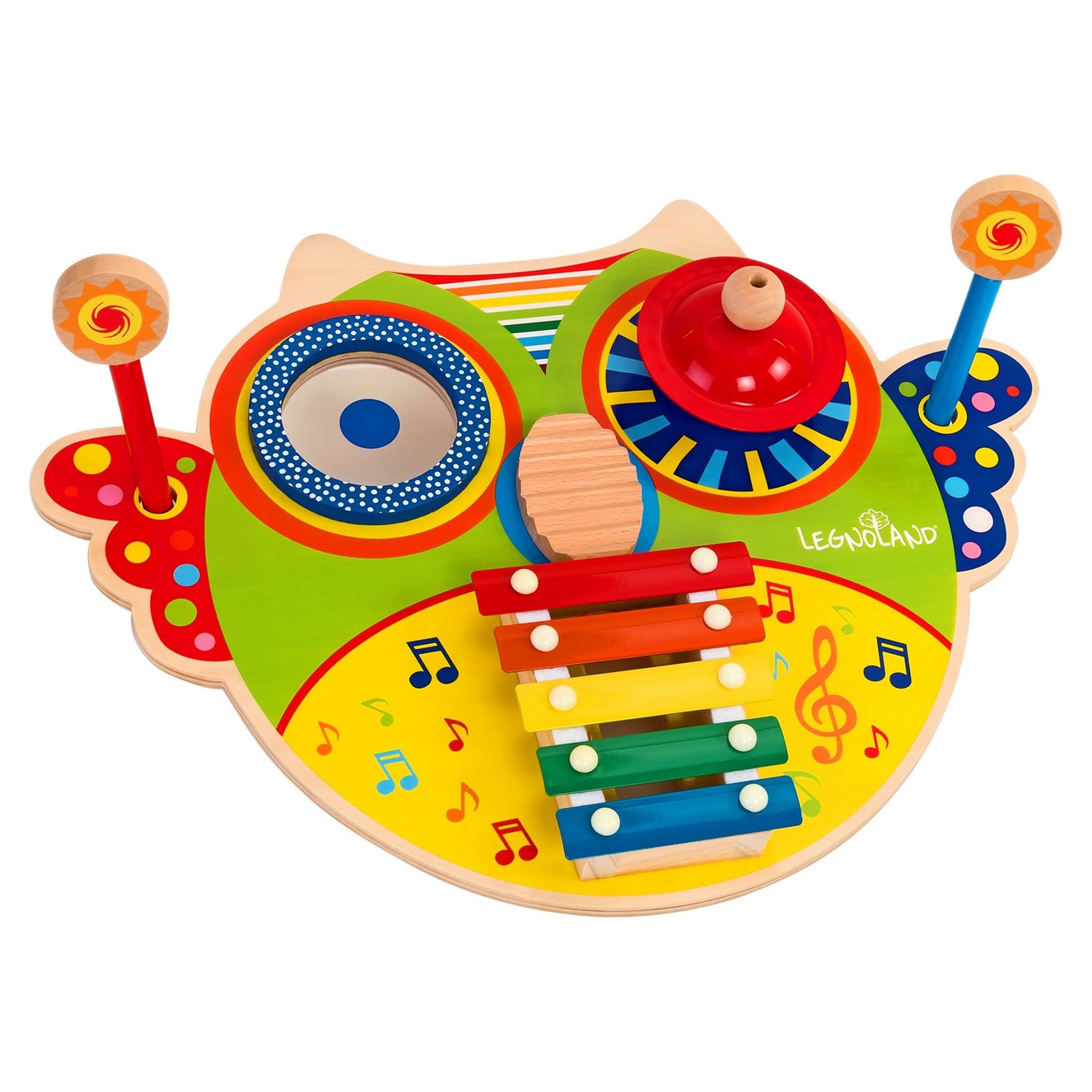 Tête musicale hibou 3 instruments en bois pas cher - Auchan.fr