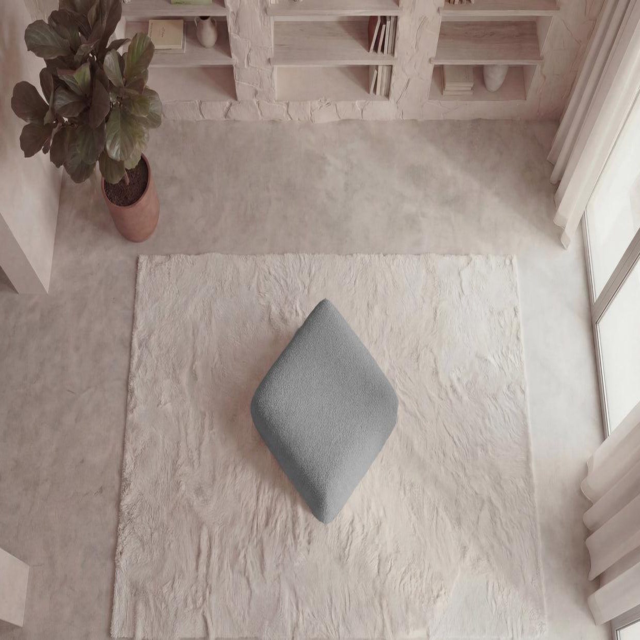 CASANOVA PARIS ARIEL - Pouf en tissu bouclette 80x80x40 pas cher ...