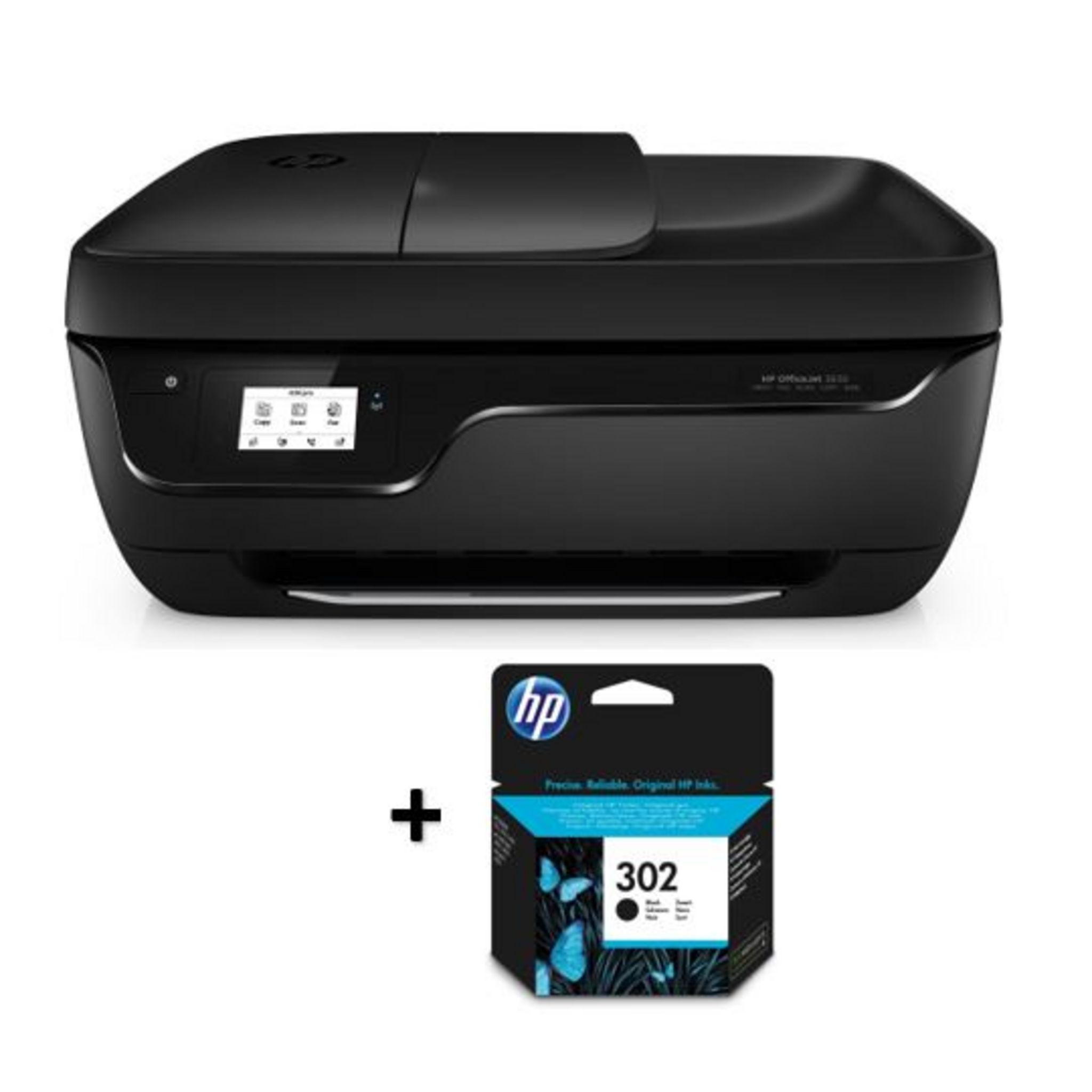 HP Imprimante Multifonction OfficeJet 3833 + Cartouche d'encre 302 Noir ...