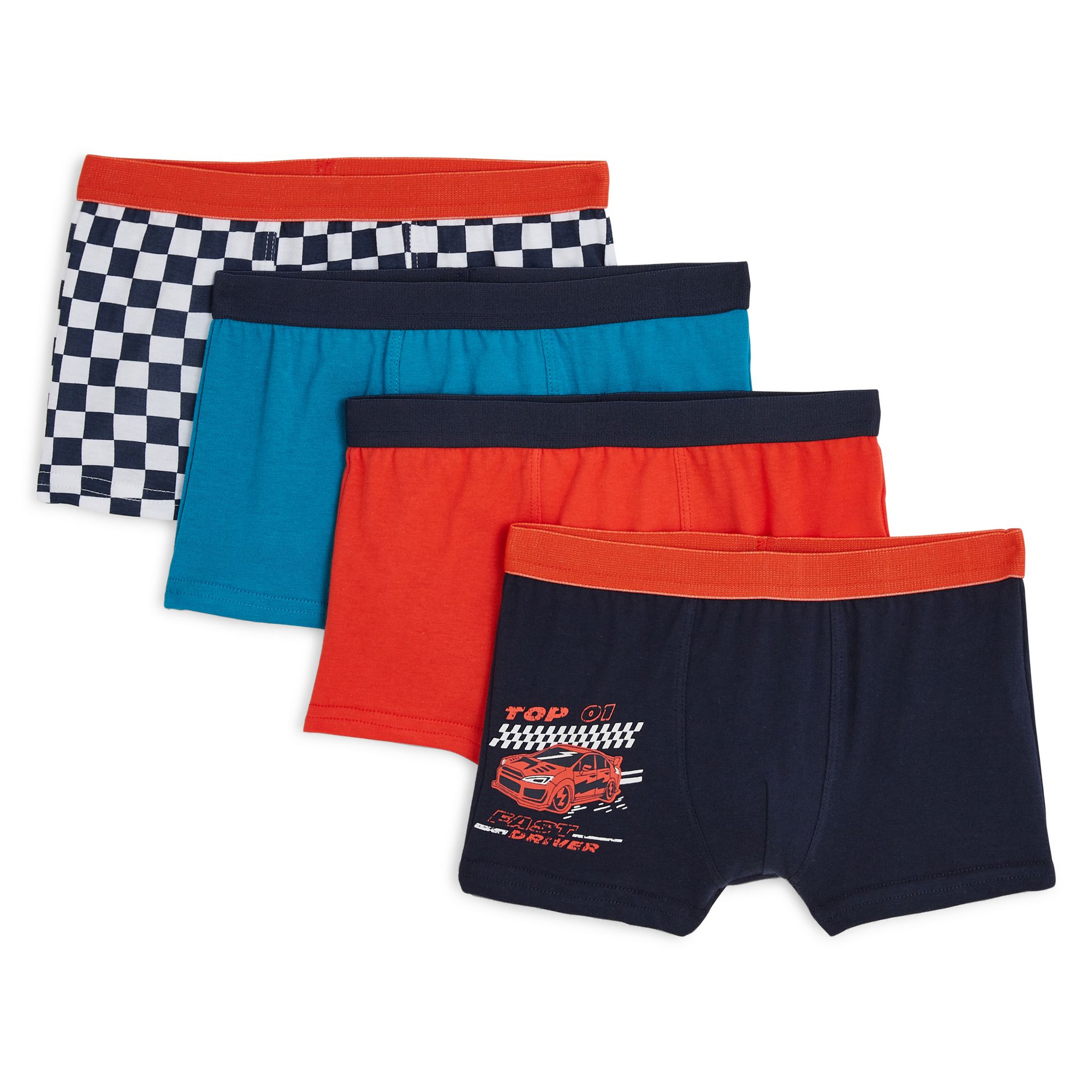 INEXTENSO Lot de 4 boxers voitures garçon pas cher - Auchan.fr