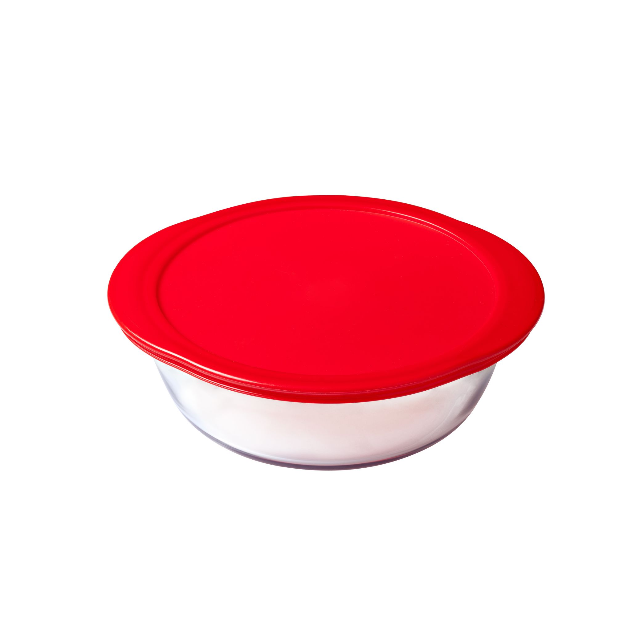 PYREX Plat rond avec couvercle 26 x 23 cm Rouge COOK & STORE pas cher ...