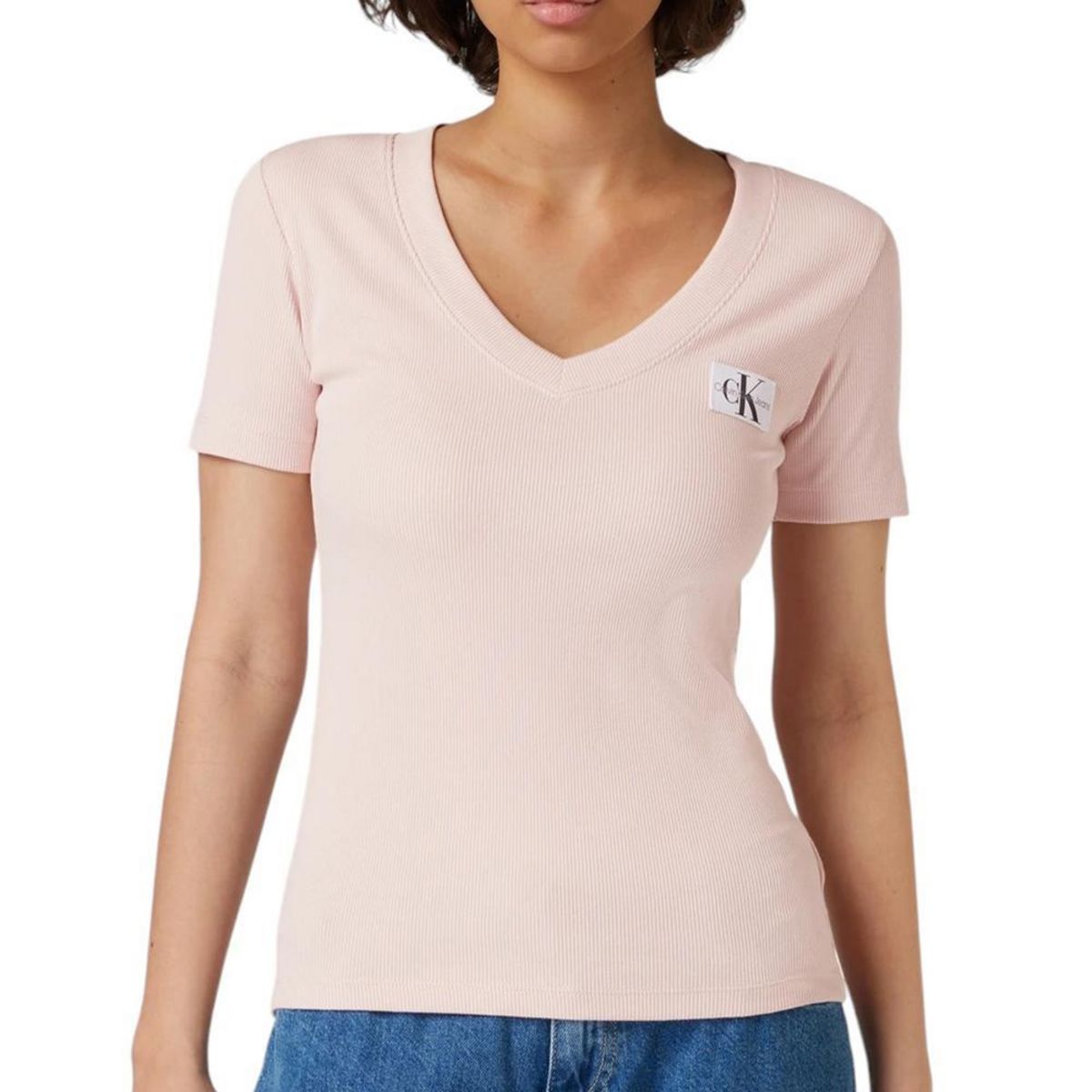 CALVIN KLEIN JEANS T shirt Clair Femme Calvin Klein Jeans abel Rib pas ...