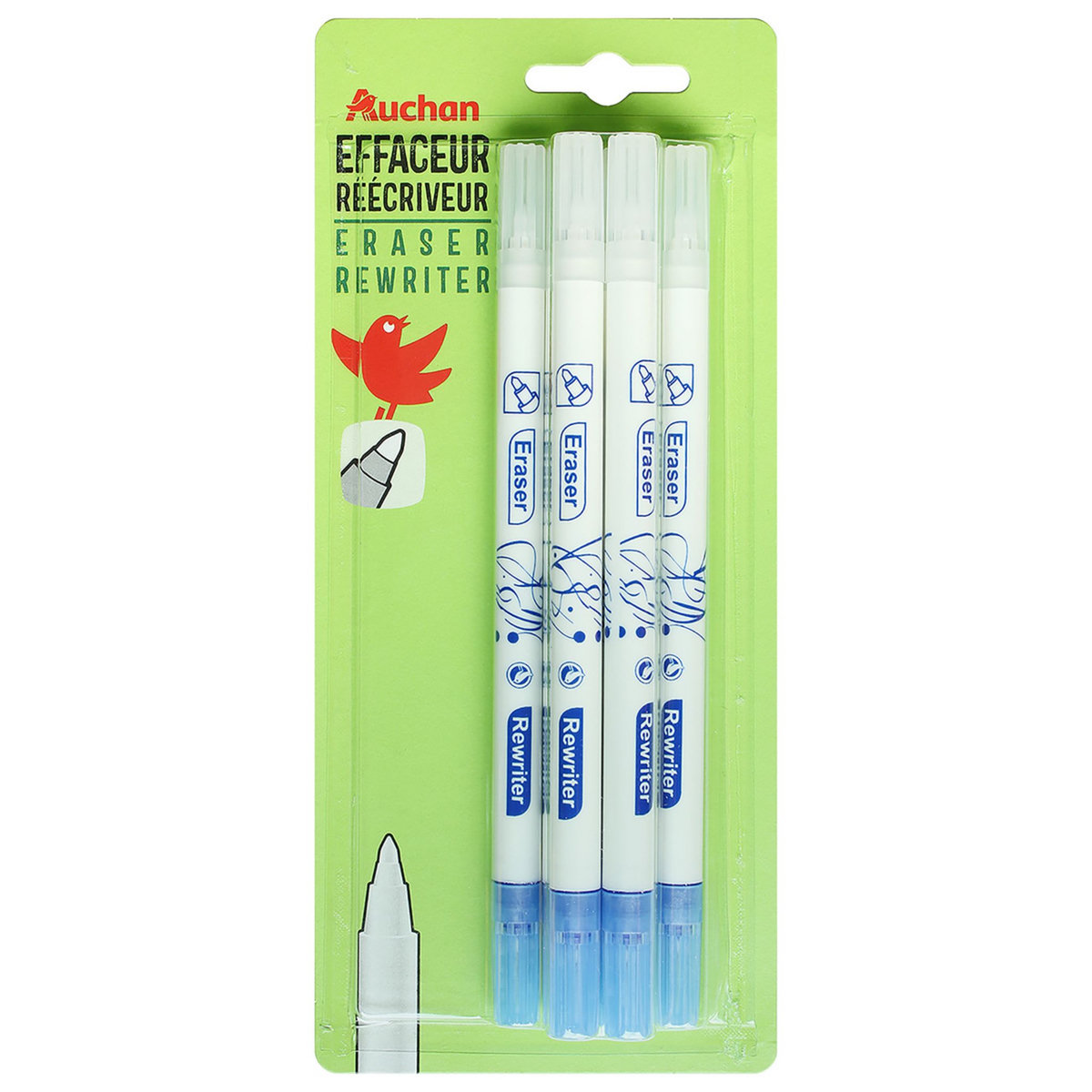 AUCHAN Lot de 6 effaceurs réécriveurs pointe ogive pas cher - Auchan.fr