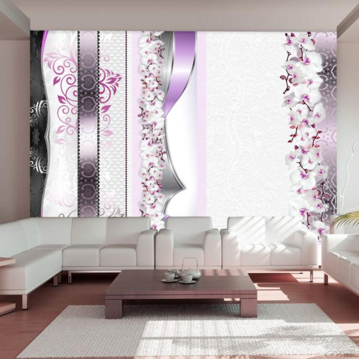 Paris Prix Papier Peint Parade of Orchids in Violet pas cher - Auchan.fr