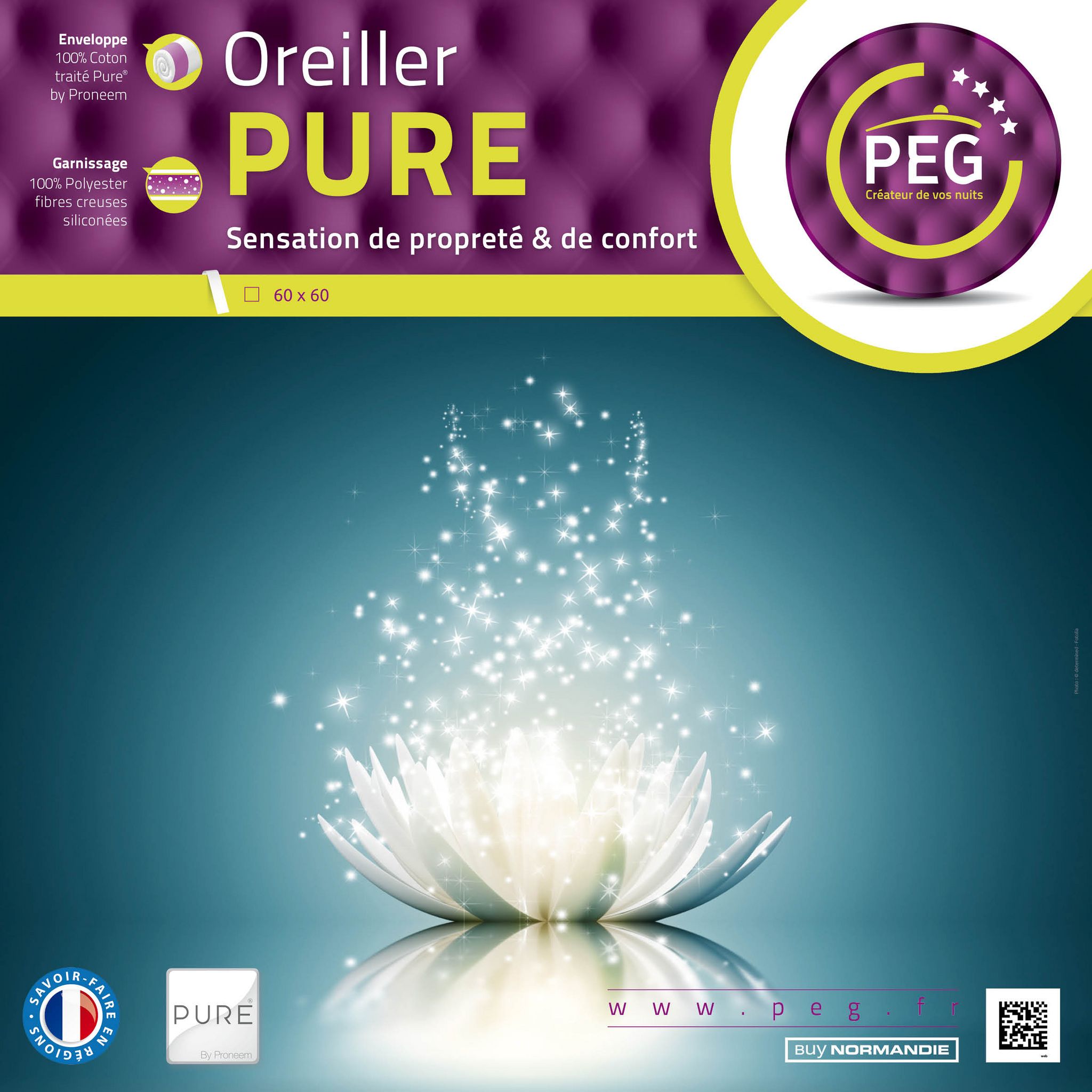 PEG Oreiller traité PRONEEM PURE pas cher - Auchan.fr