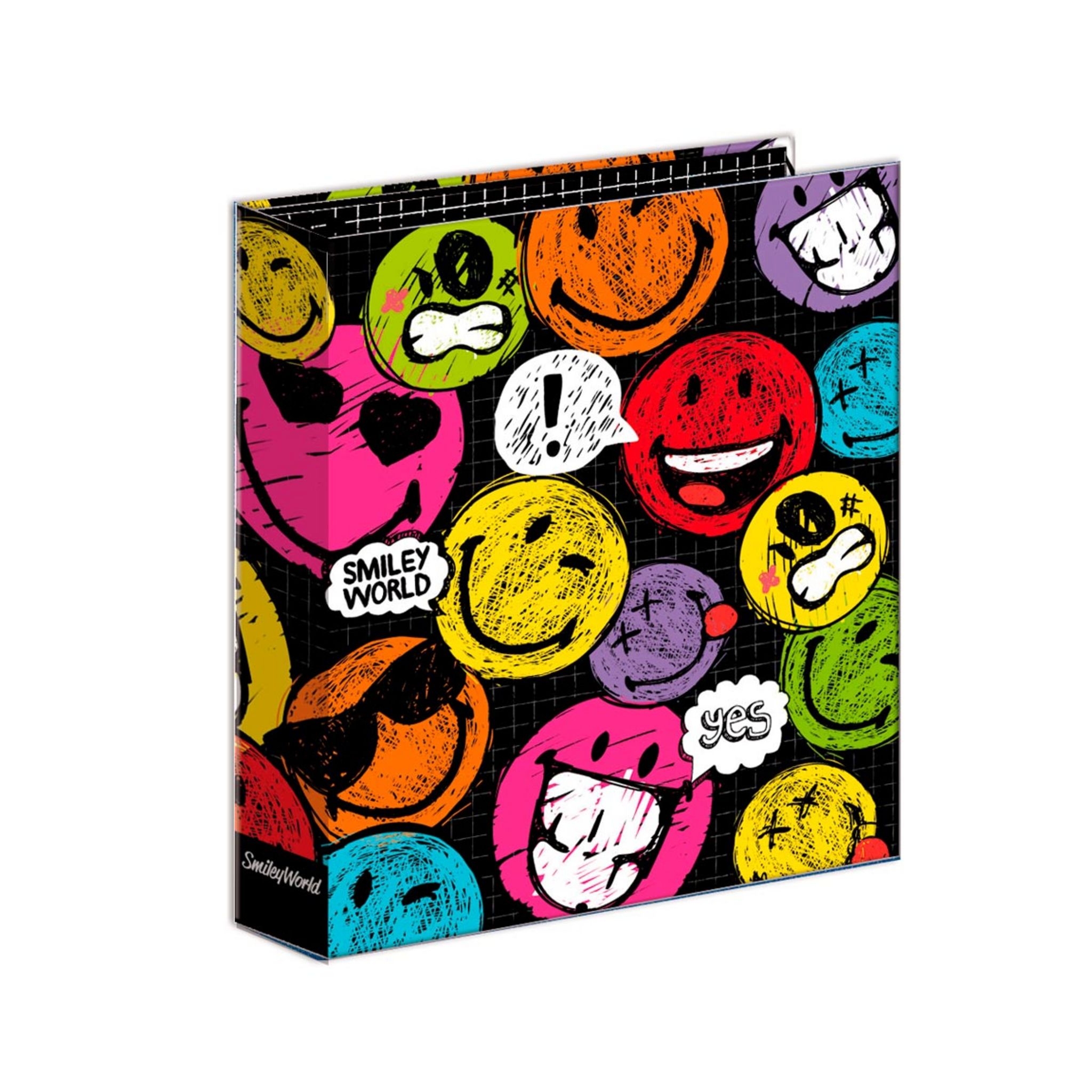 Classeur rigide A4 dos 40mm Smiley fond noir pas cher - Auchan.fr