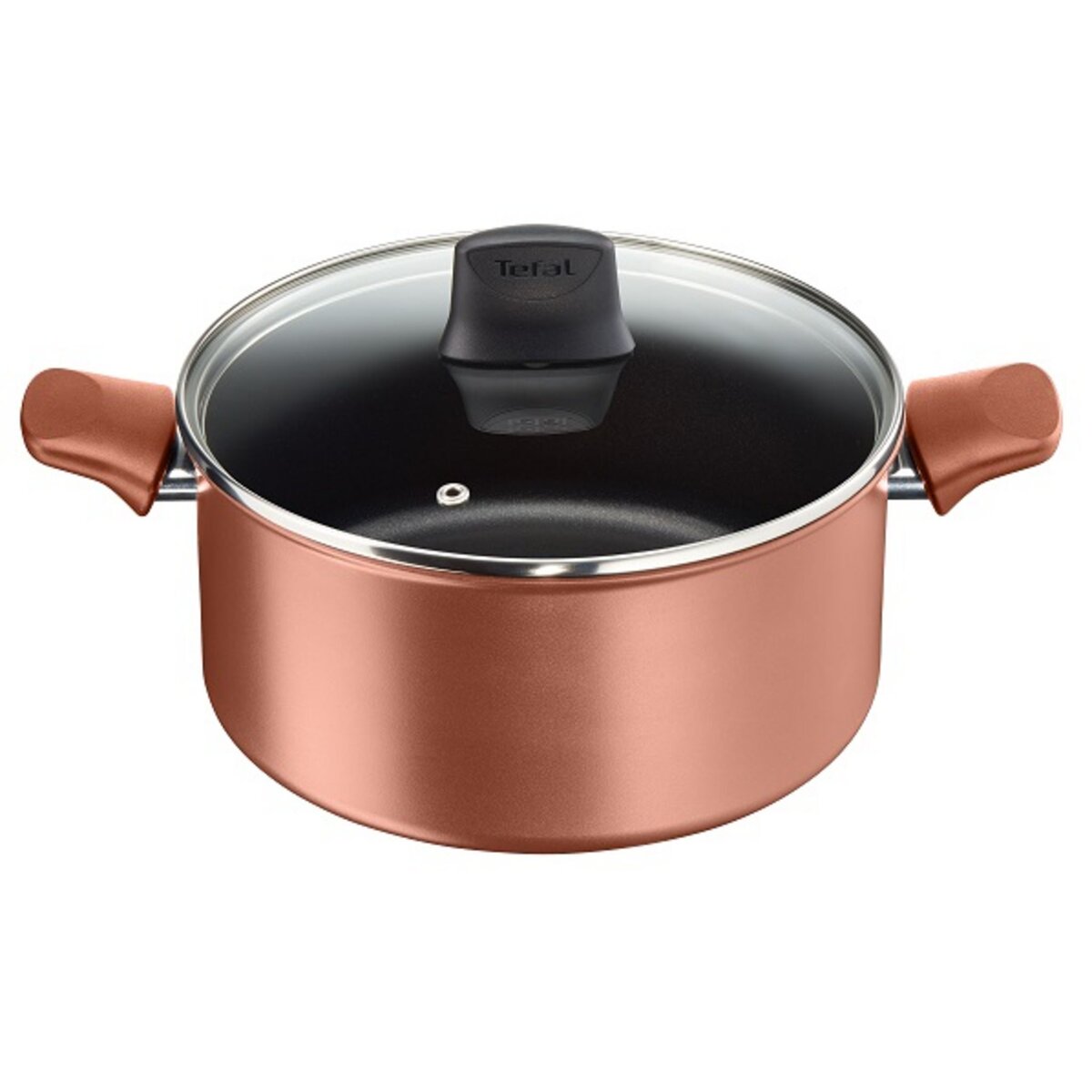 TEFAL Faitout induction 24 cm + couvercle CHEF CUIVRE pas cher - Auchan.fr