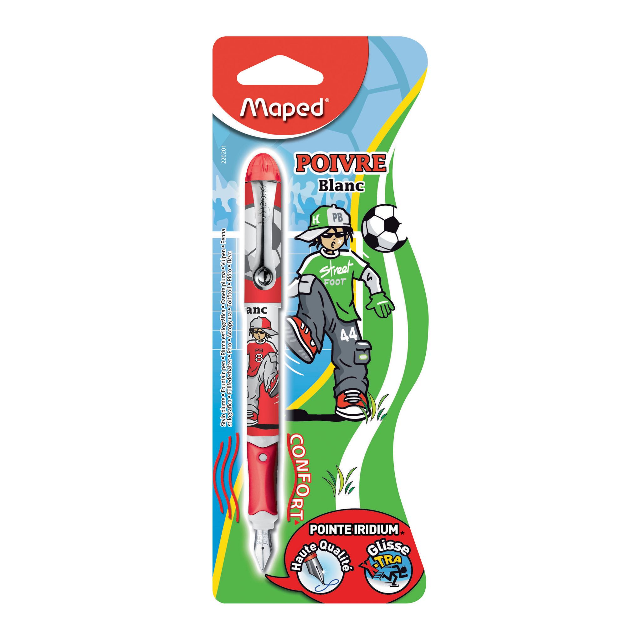 MAPED Stylo plume Poivre Blanc Foot - coloris rouge pas cher - Auchan.fr