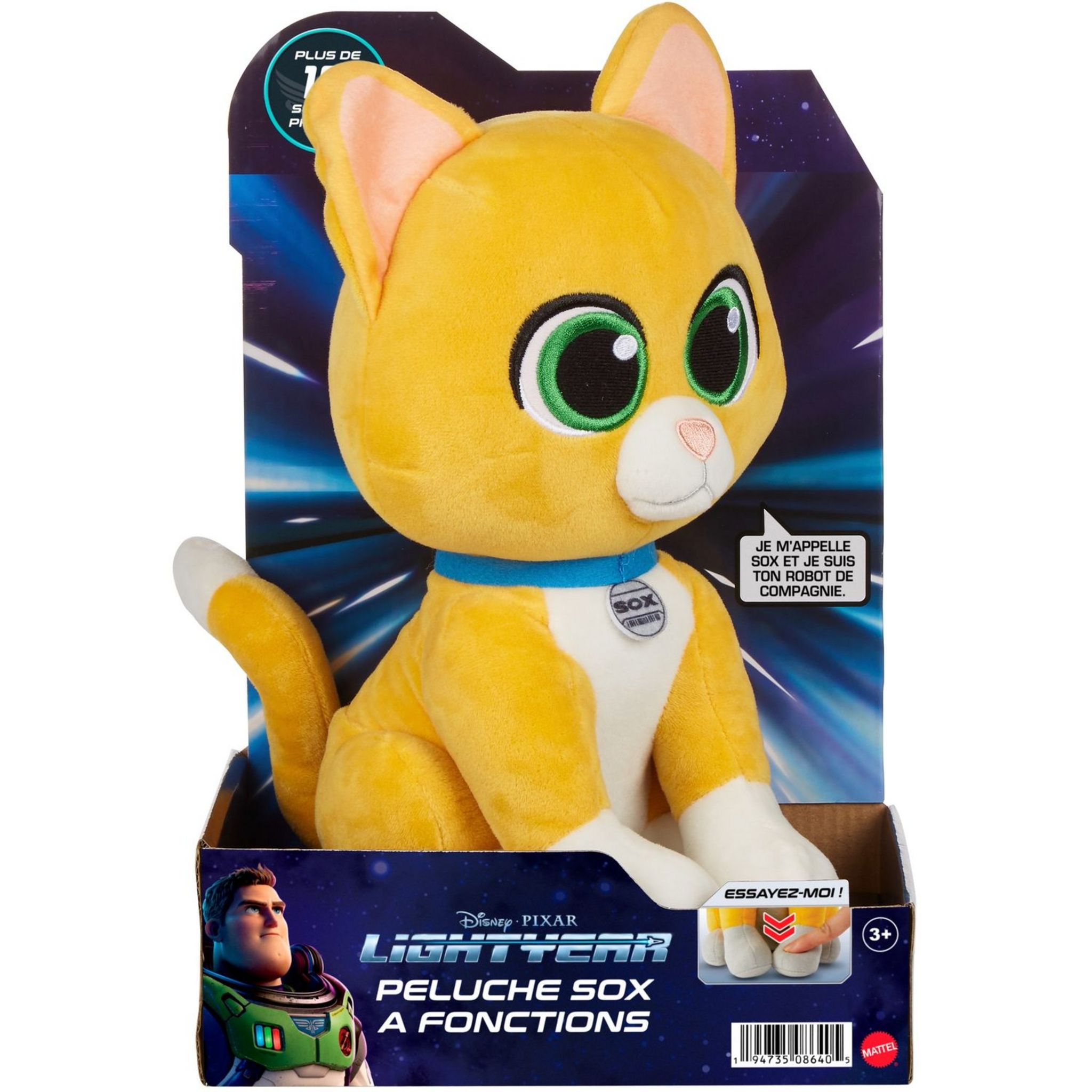 MATTEL Lightyear Sox Feature Plush Disney Pixar pas cher - Auchan.fr