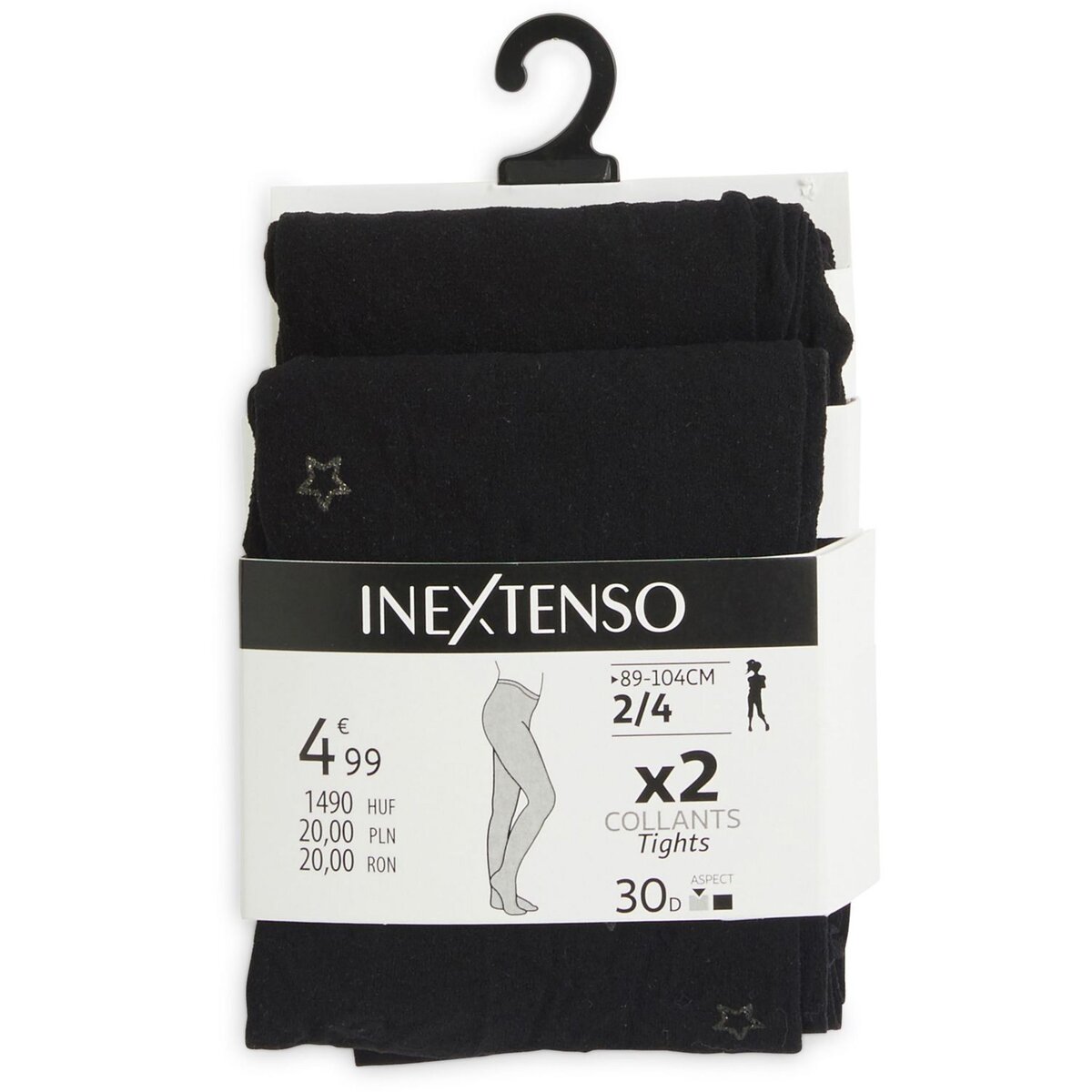 IN EXTENSO Lot de 2 paires de collants fille pas cher - Auchan.fr