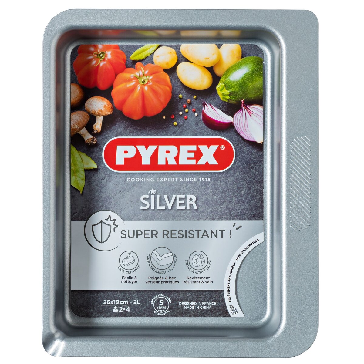 PYREX Plat à four rectangle en métal 26 cm SILVER pas cher - Auchan.fr