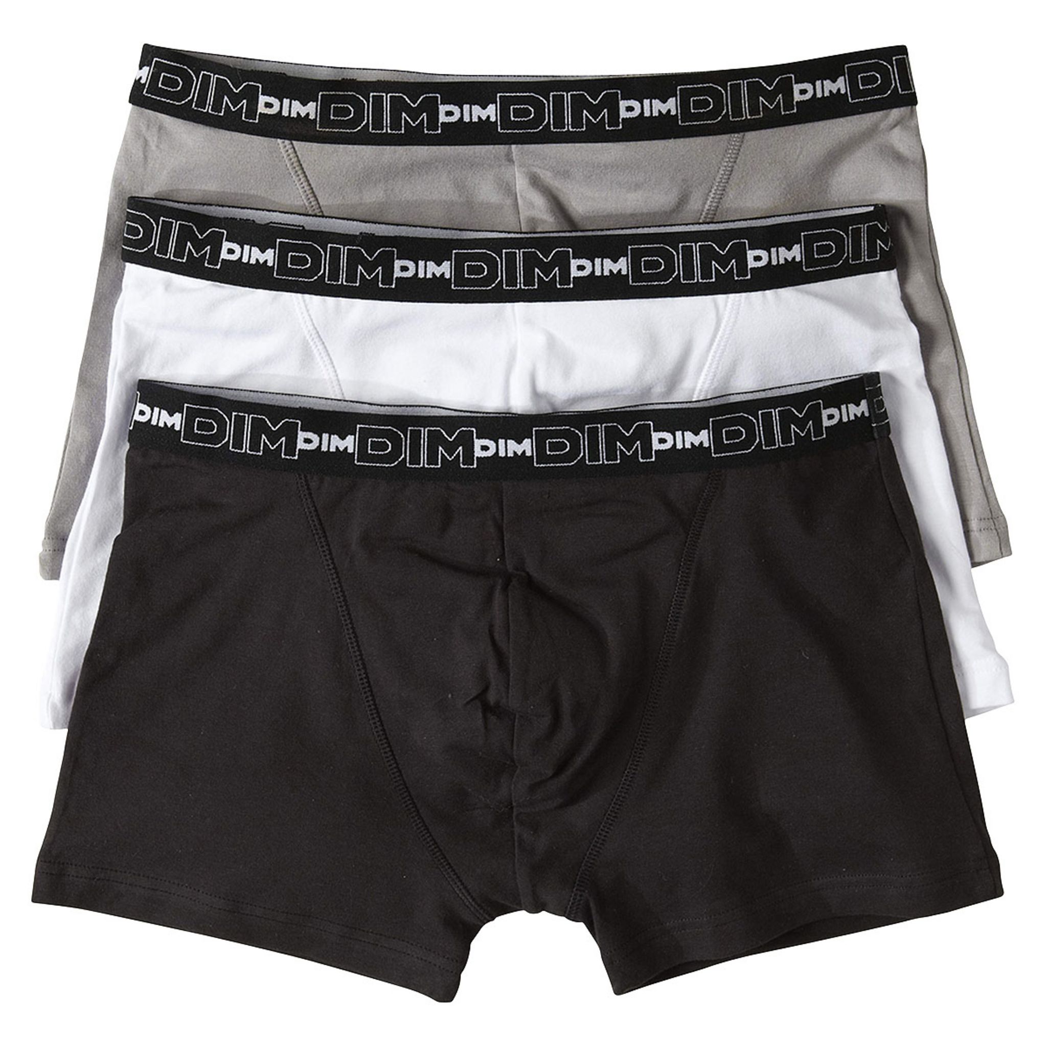 DIM Lot de 3 boxers en coton taille 4 3 pièces pas cher - Auchan.fr