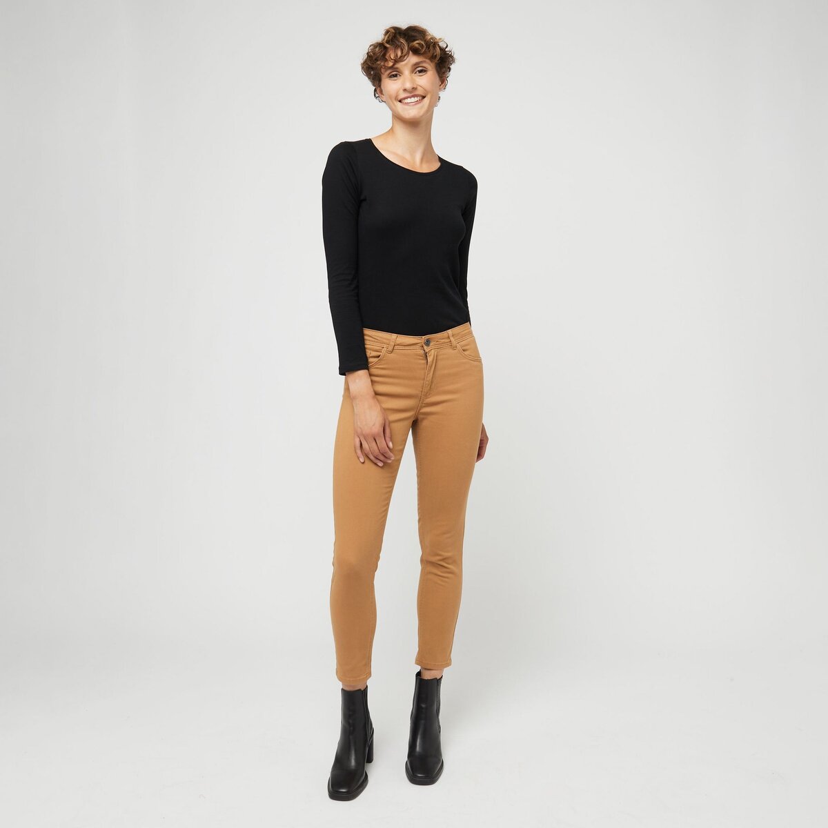INEXTENSO Slim beige femme pas cher - Auchan.fr