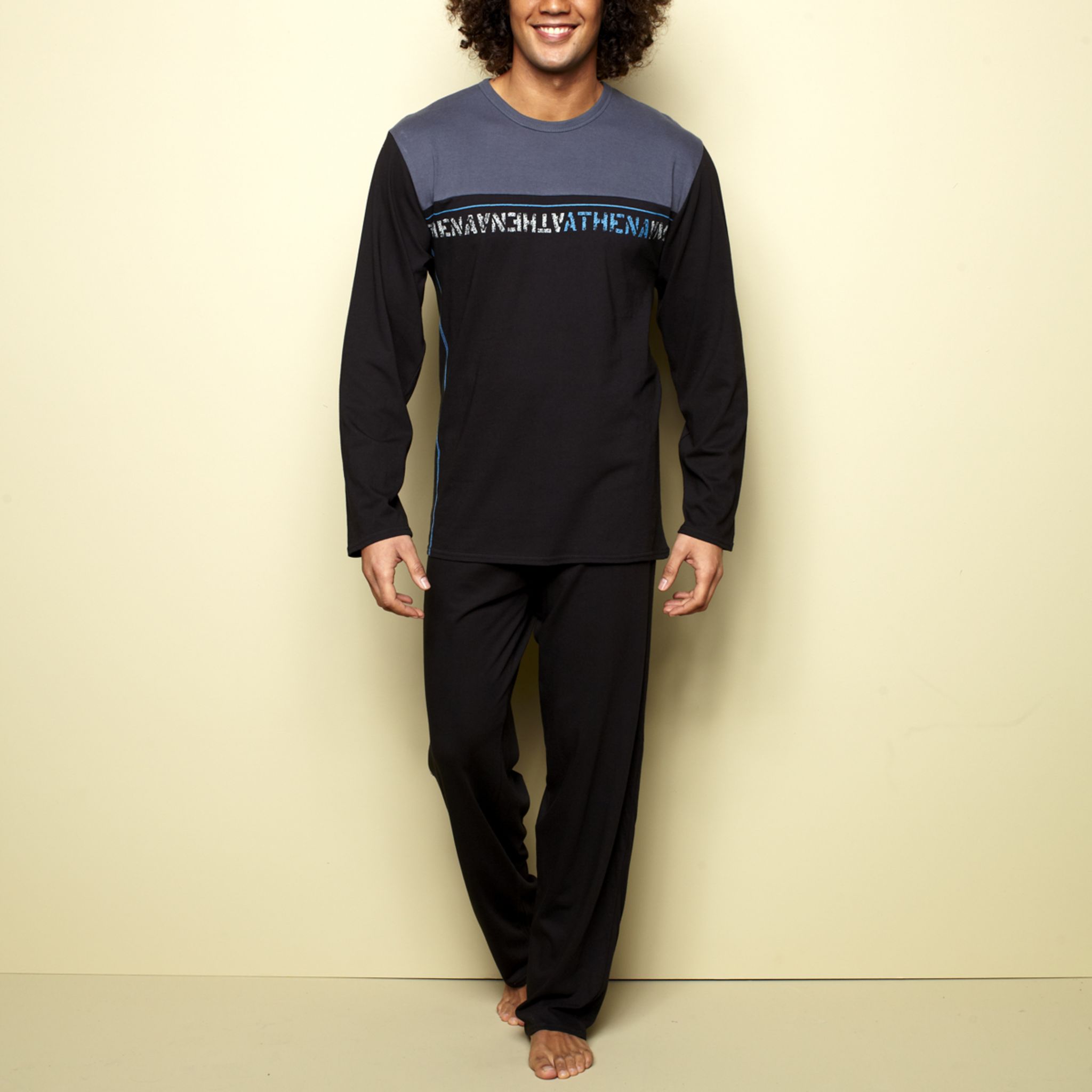 ATHENA Pyjama col rond Homme pas cher - Auchan.fr