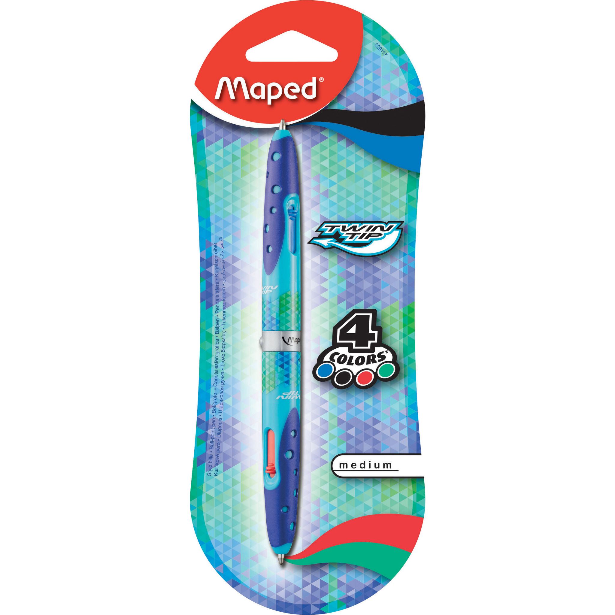 MAPED Stylo bille 4 couleurs Twin Tip Collector - bleu pas cher - Auchan.fr