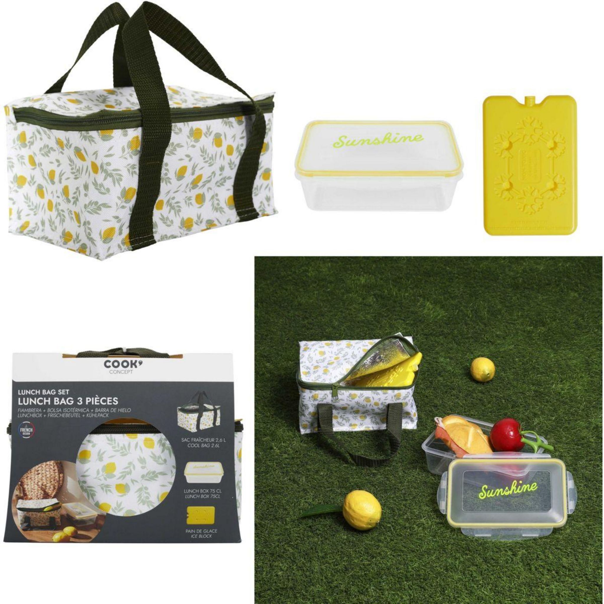 COOK CONCEPT Lunch bag sac fraicheur pain de glace 2.6L pas cher ...
