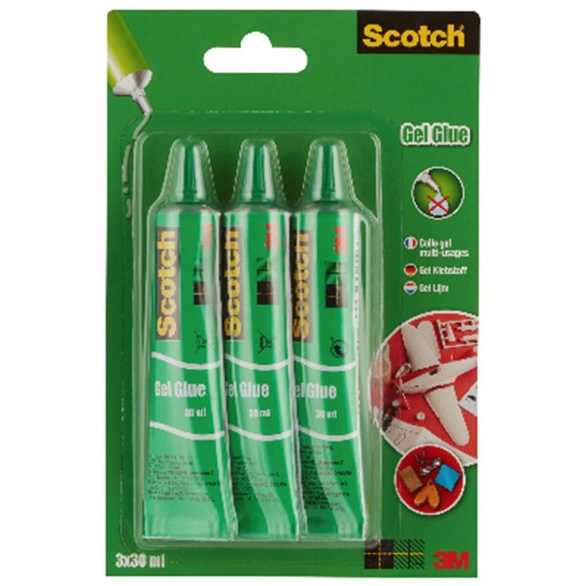 SCOTCH Lot de 3 tubes de colle gel 30ml multi fonctions transparente ...