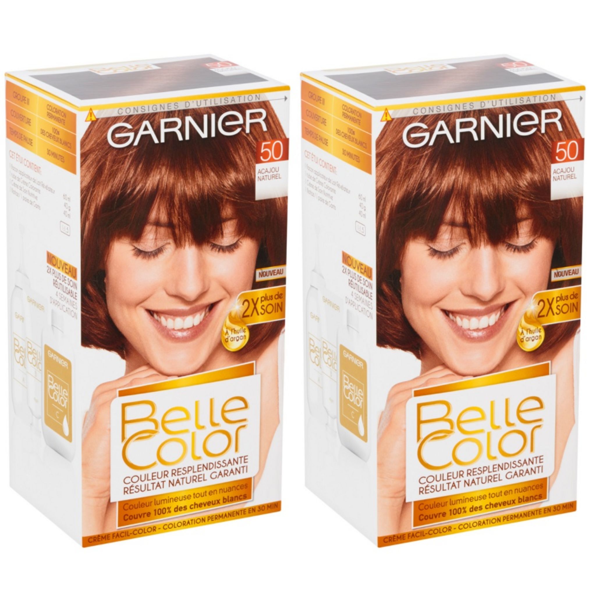 GARNIER Lot de 2 BELLE COLOR Coloration Permanente Résultat Naturel ...