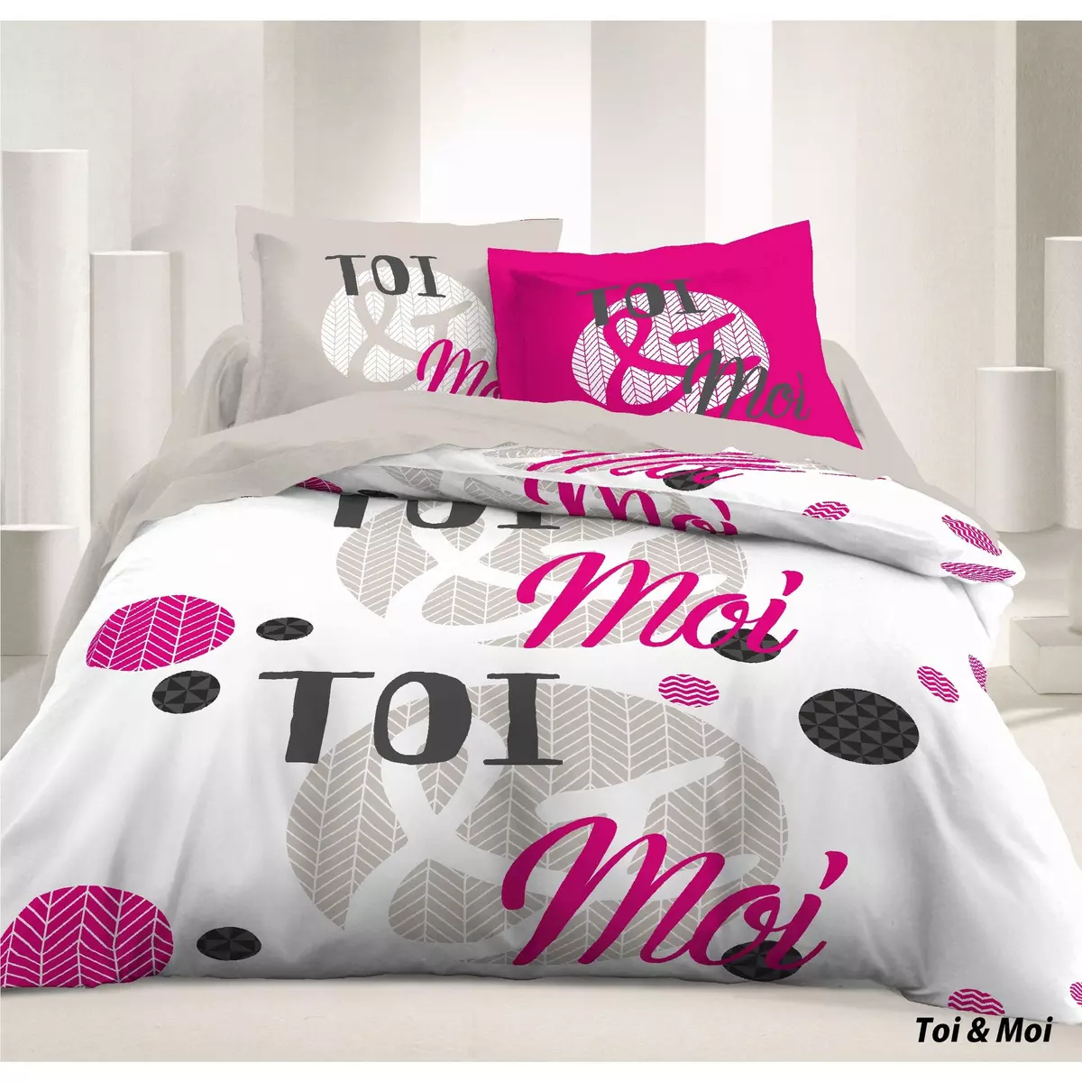 Maison & marques Parure de drap 2 places king Microfibres - Toi Et Moi ... Maison & marques Parure de drap 2 places king Microfibres - Toi Et Moi ...