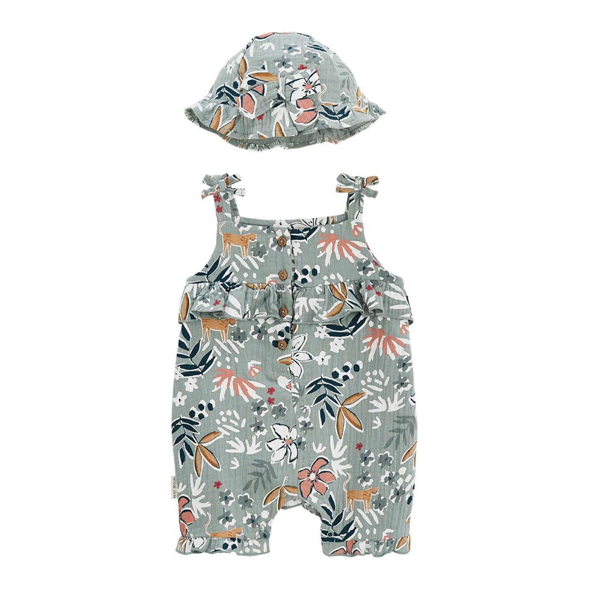 Petit Béguin Combishort bébé et chapeau en gaze de coton Palaos pas ...