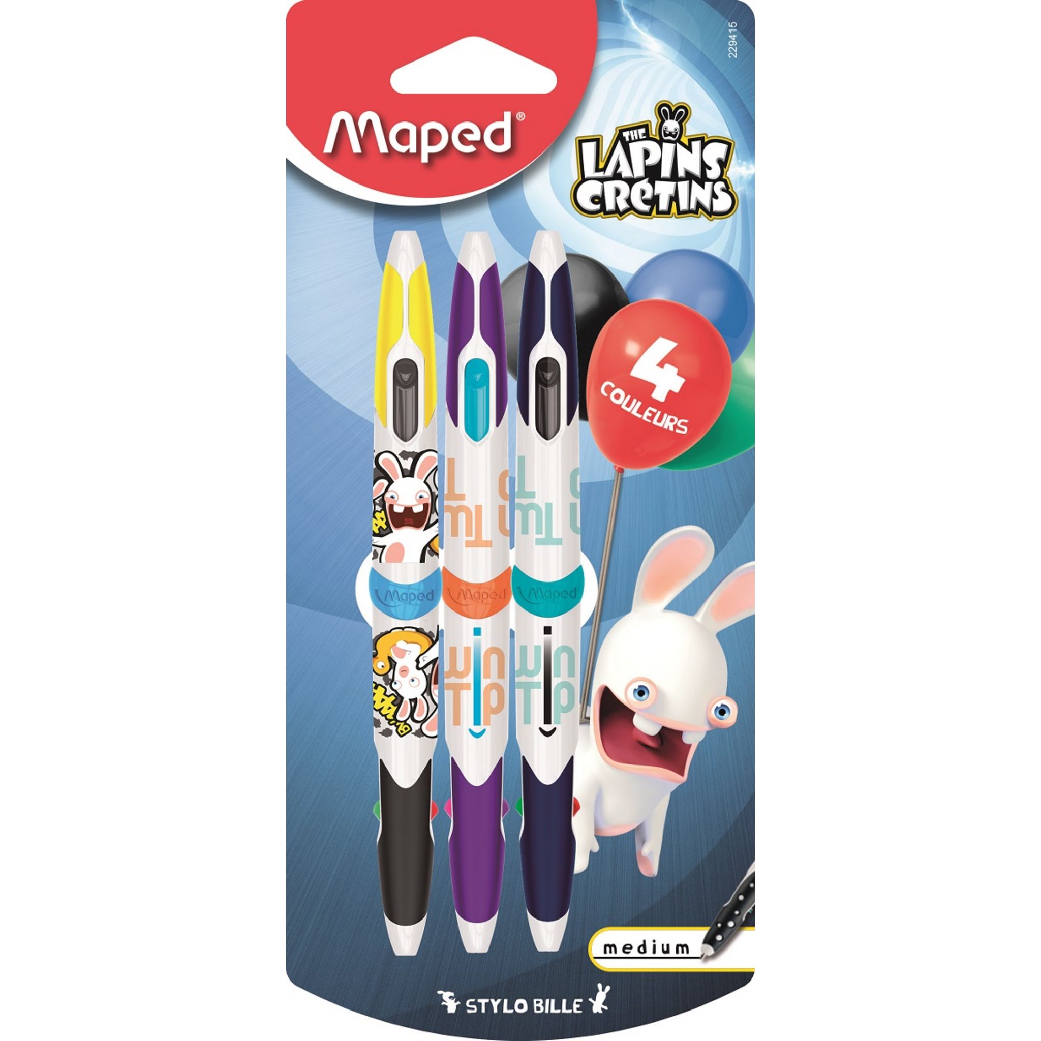 MAPED Lot de 3 stylos 4 couleurs Twin Tip pas cher - Auchan.fr