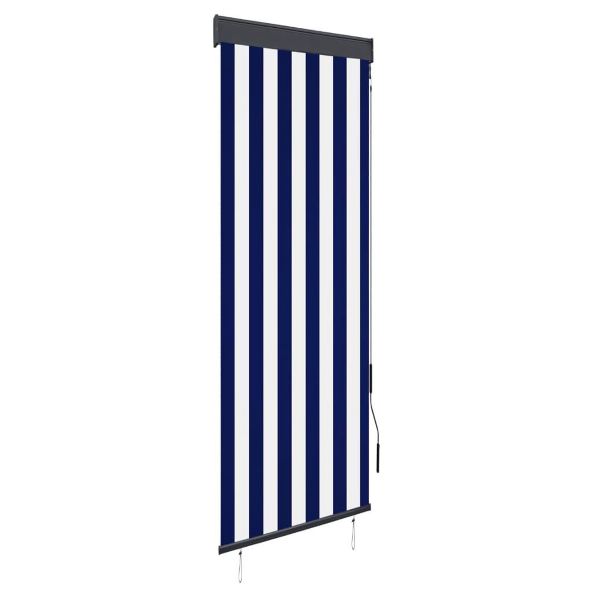VIDAXL Store roulant d'exterieur 60x250 cm Bleu et blanc pas cher ...