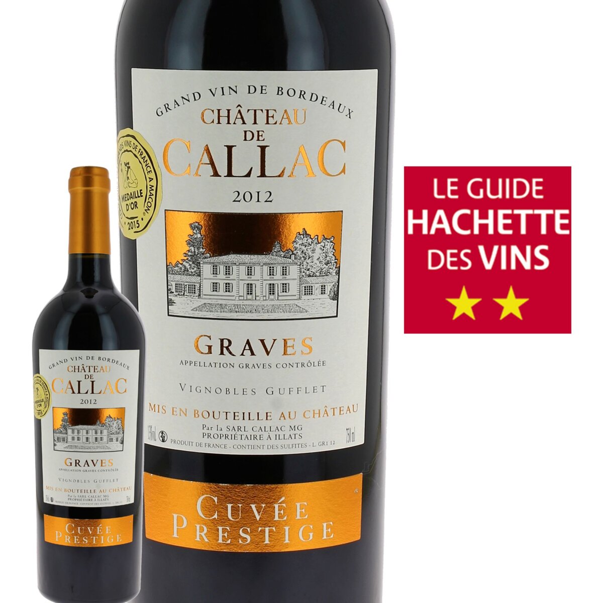 Château de Callac Cuvée Prestige Graves Rouge 2012 pas cher - Auchan.fr