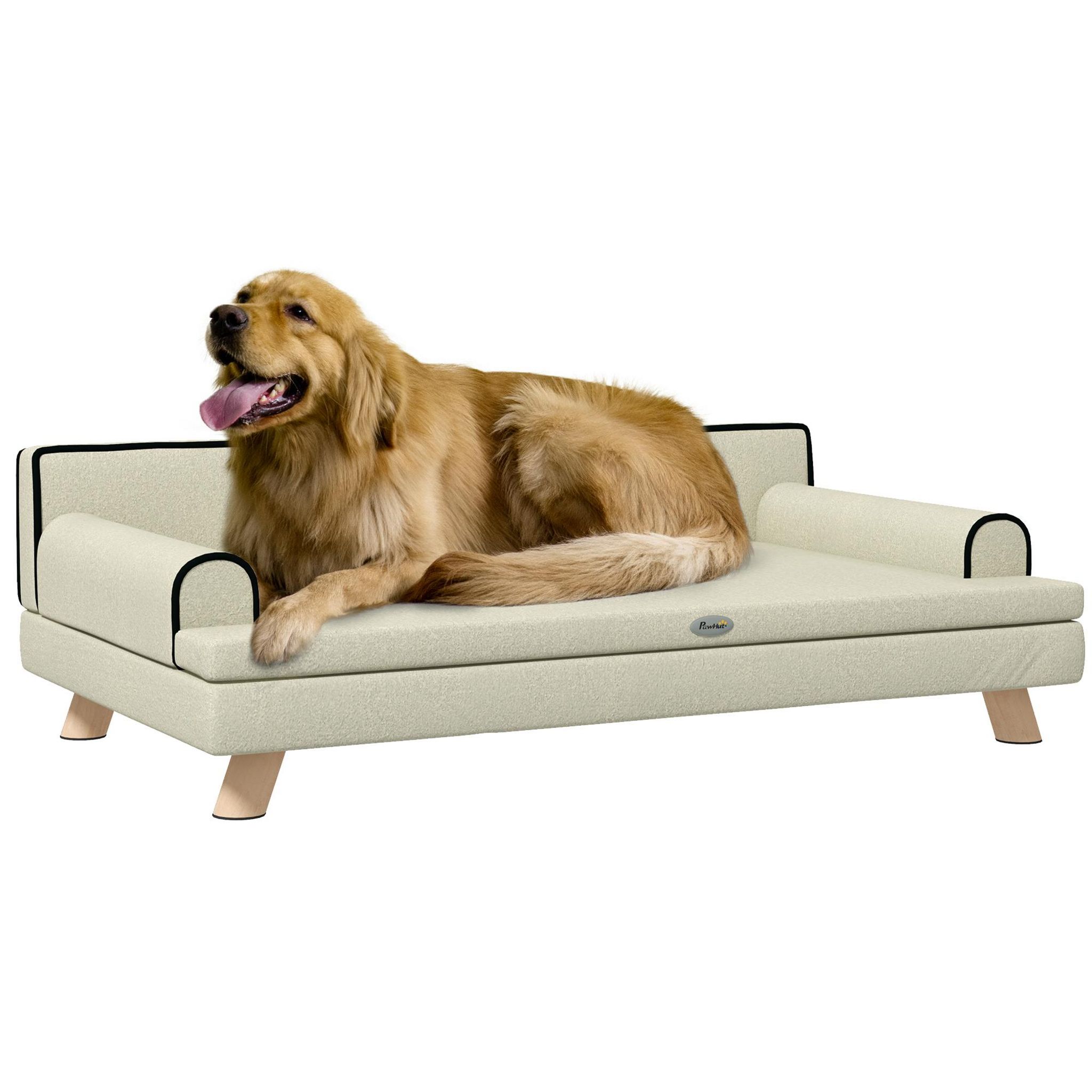PAWHUT Canapé chien lit pour chien design scandinave coussin moelleux ...