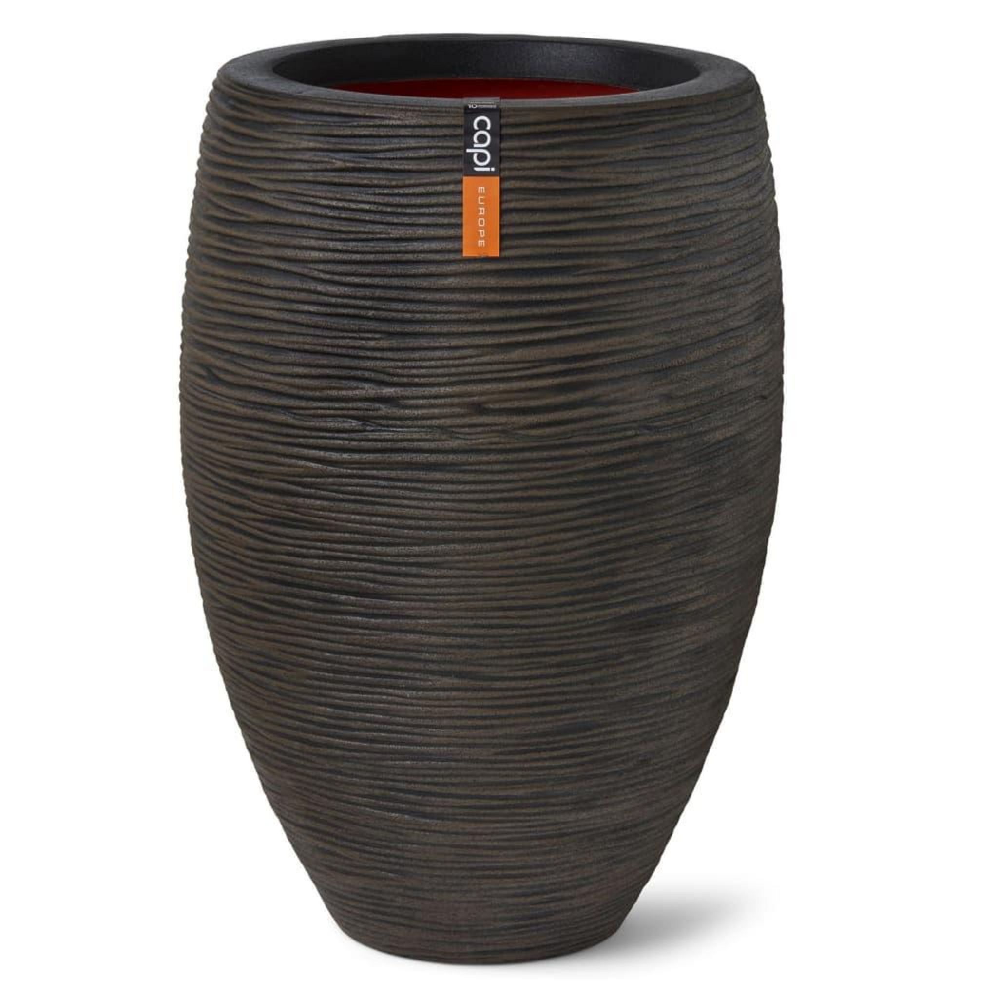 CAPI Capi Pot a fleurs Nature Rib elegant 45x72 cm Marron fonce pas ...