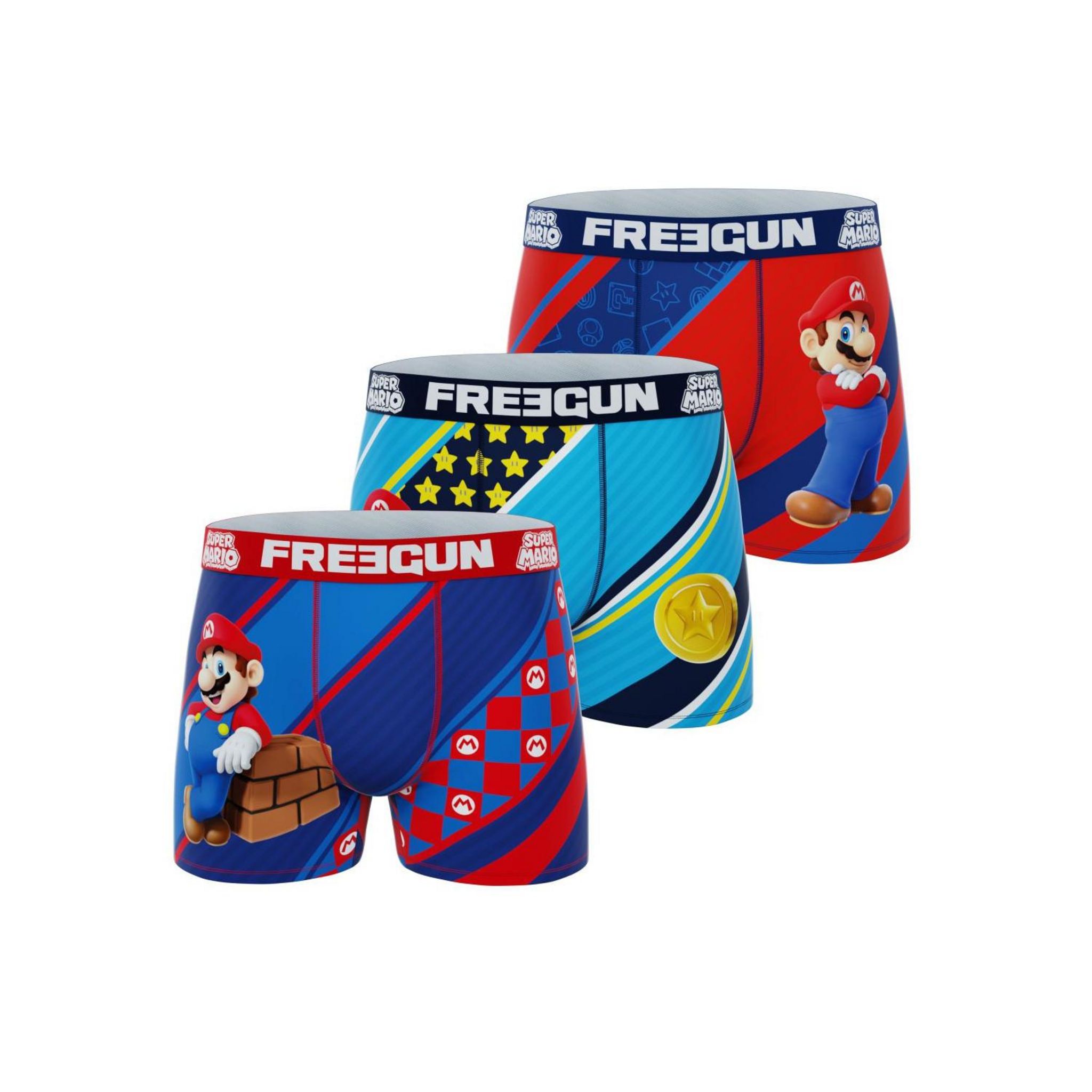 FREEGUN Lot de 3 boxers enfant Super Mario Bros pas cher - Auchan.fr