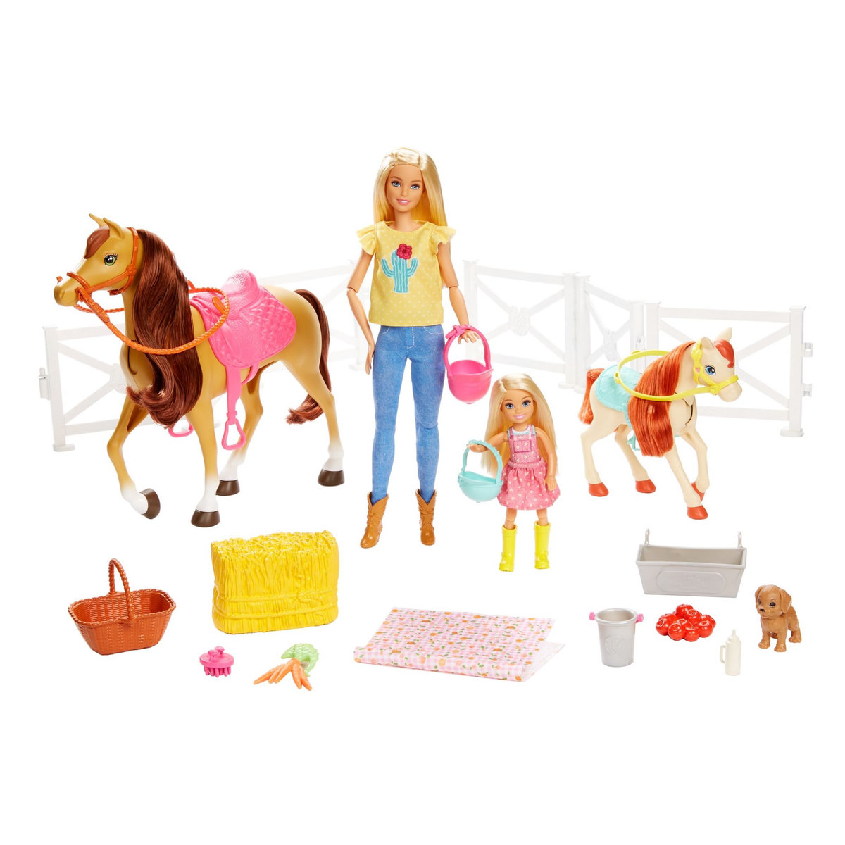 BARBIE Barbie avec chevaux et Chelsea - Barbie pas cher - Auchan.fr