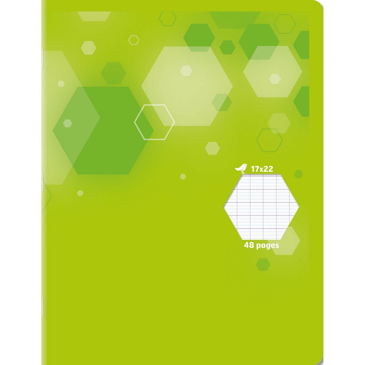 AUCHAN Cahier polypro 17x22 cm 48 pages grands carreaux seyès vert pas ...