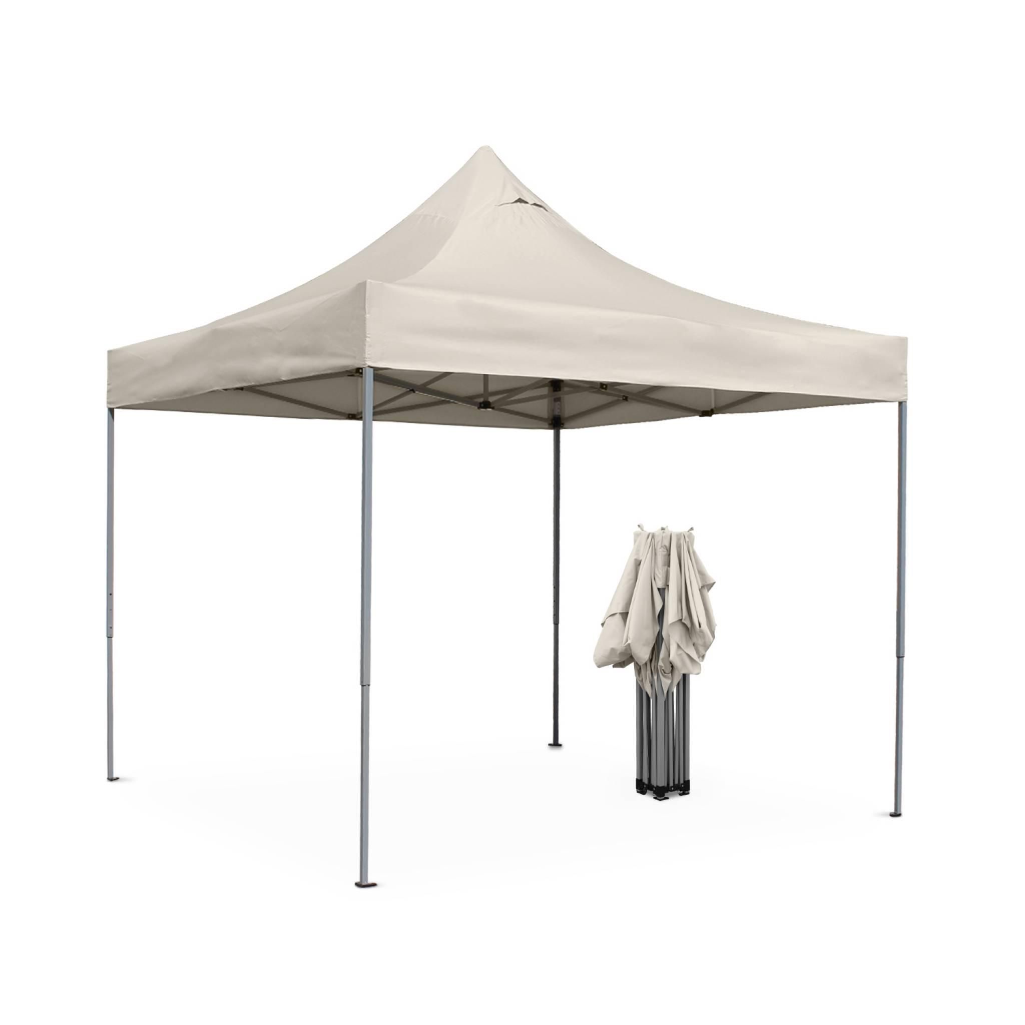 SWEEEK Tonnelle pliante Premium 3x3 m - Apertus Sable - Tente de jardin ...